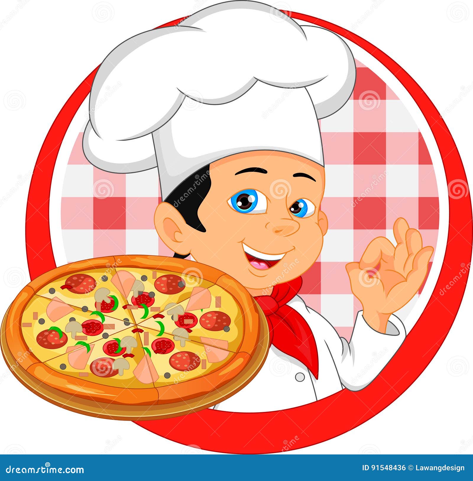 Cartoon Pizza Delivery Boy Vector Illustration | CartoonDealer.com ...
