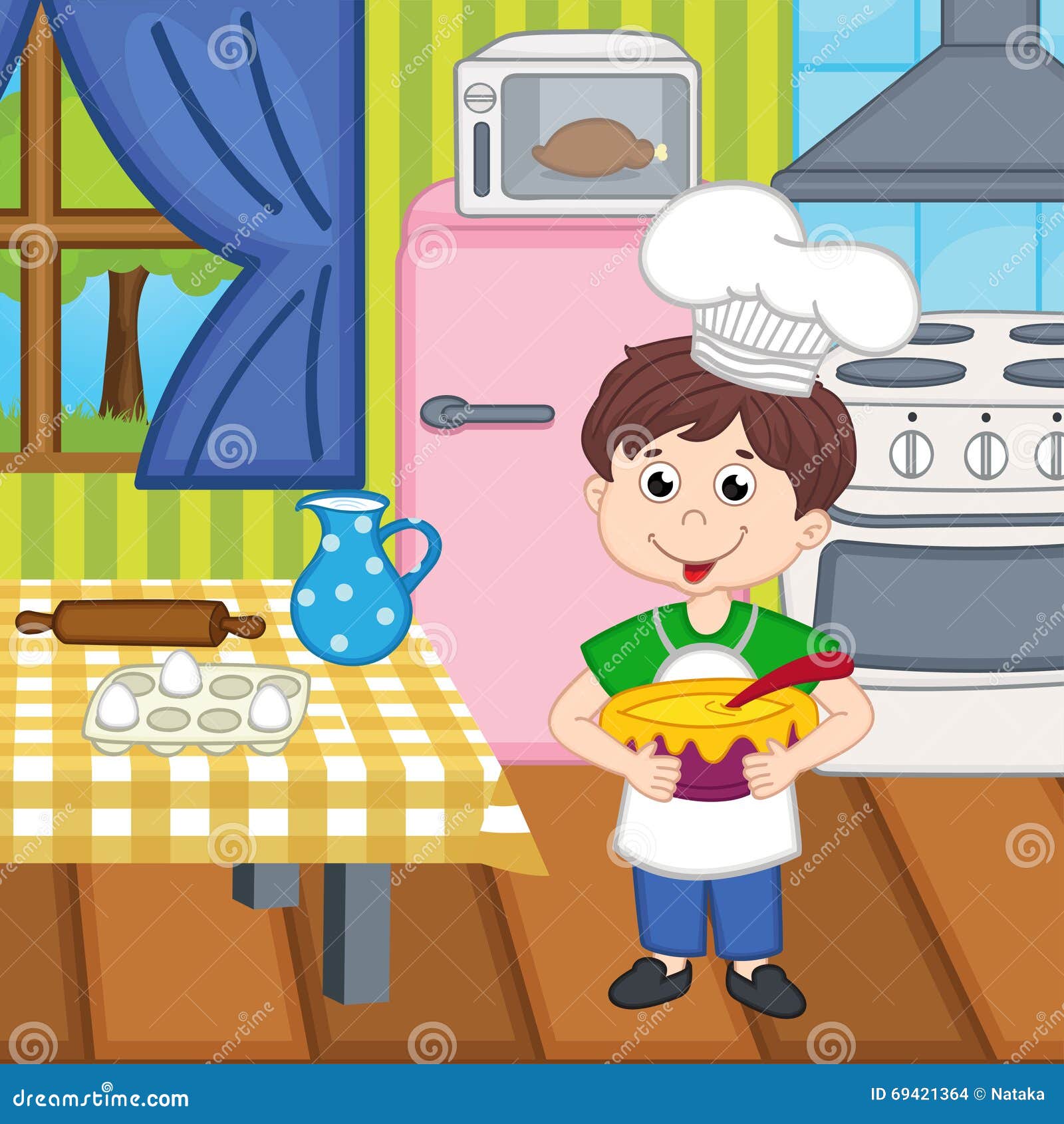 Boy chef preparing lunch stock vector. Illustration of cooking - 69421364 Boy chef preparing lunch stock vector. Illustration of cooking - 69421364