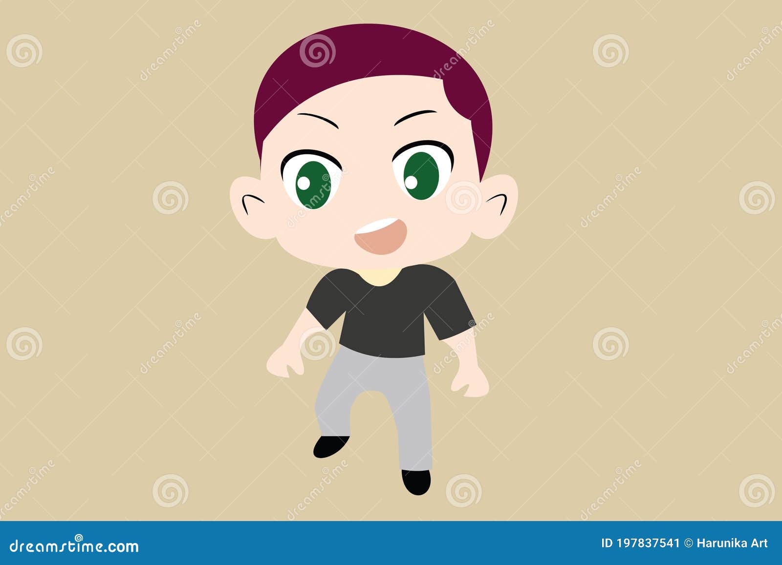 Chibi Character In Cute Faces Reaction Collection Of Happy, Smiling ...