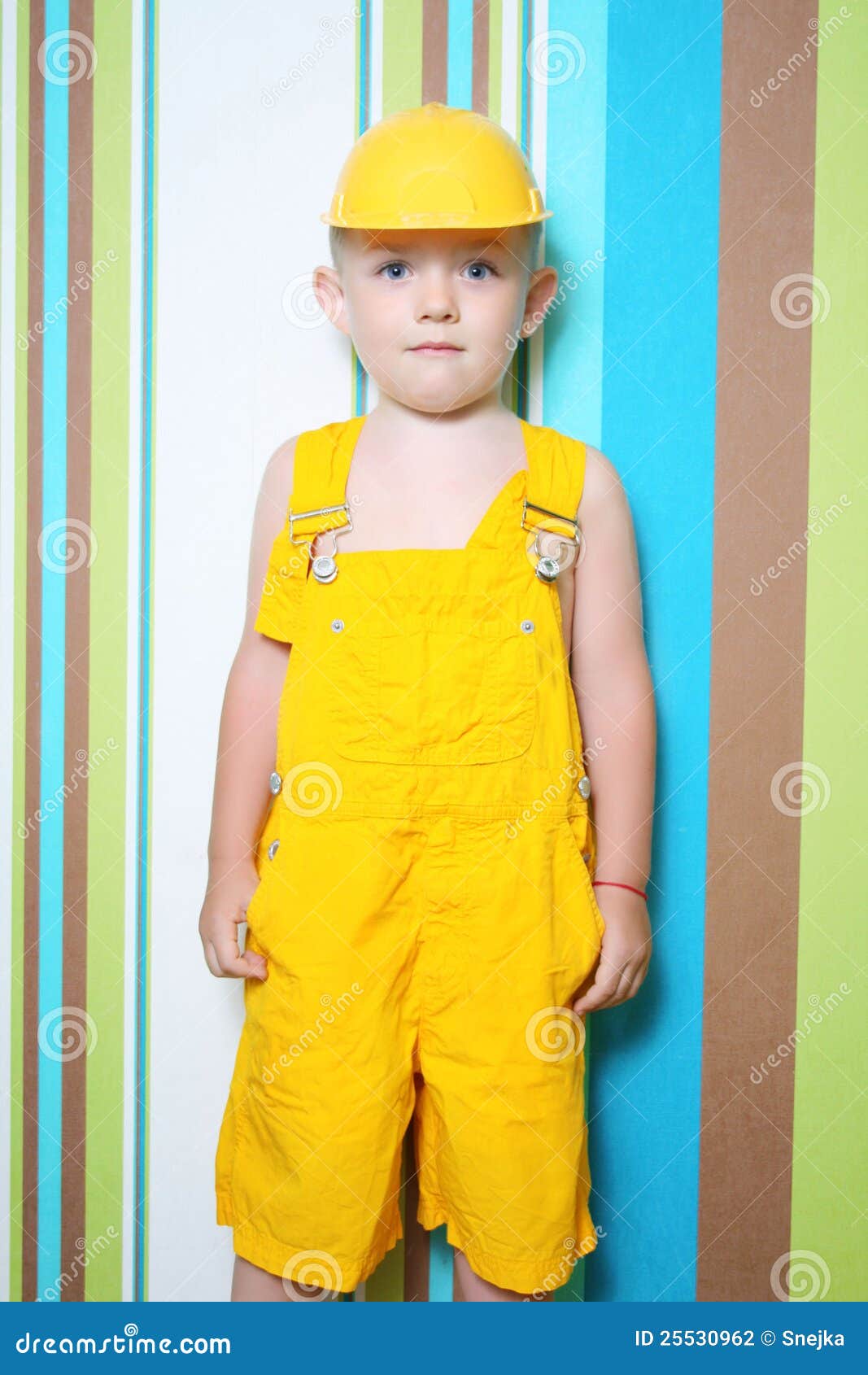 Boy child builder stock photo. Image of employee, helmet - 25530962