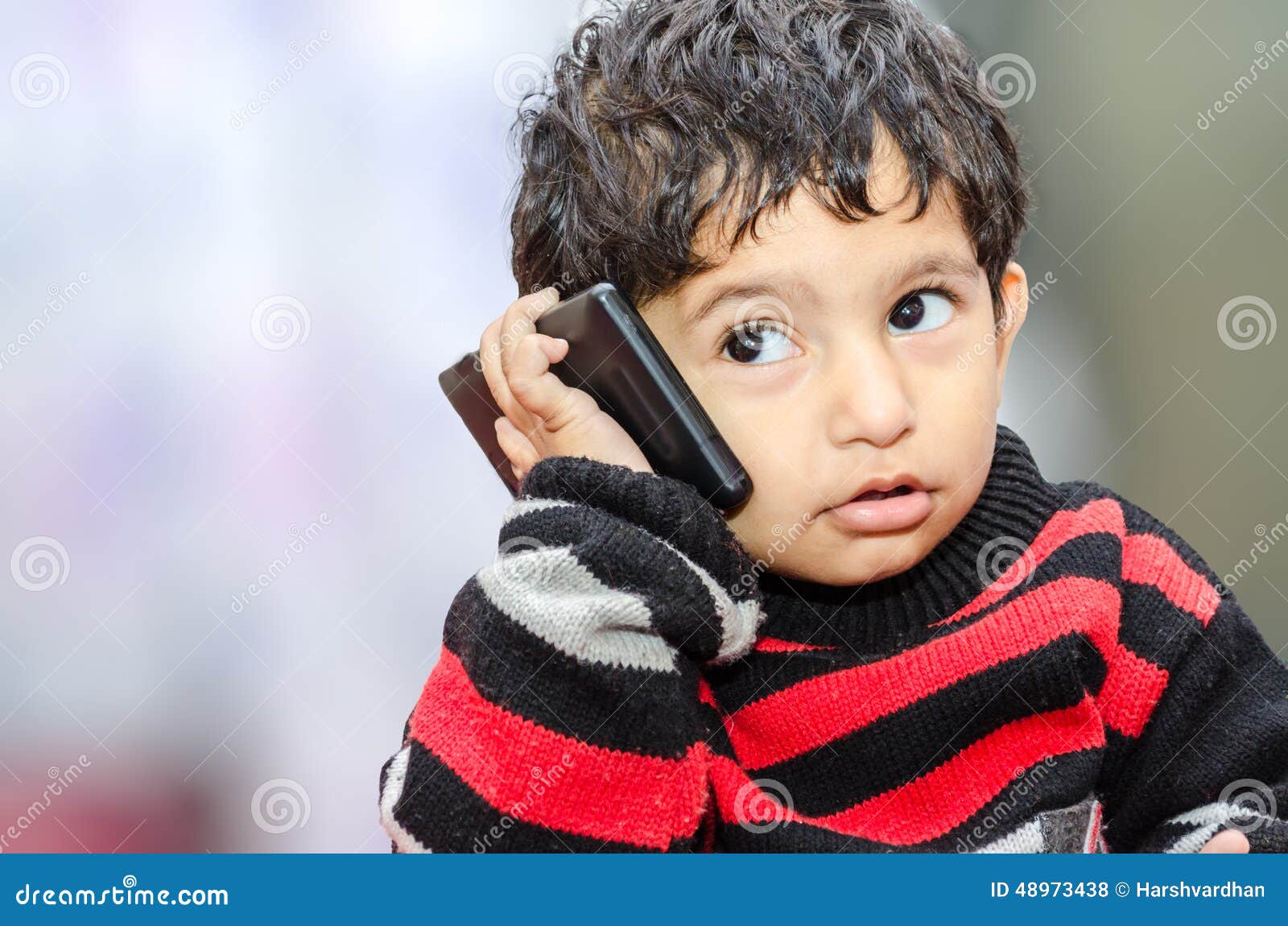 Boy Child Talking Over Mobile Phone Stock Photo - Image of lifestyle ...