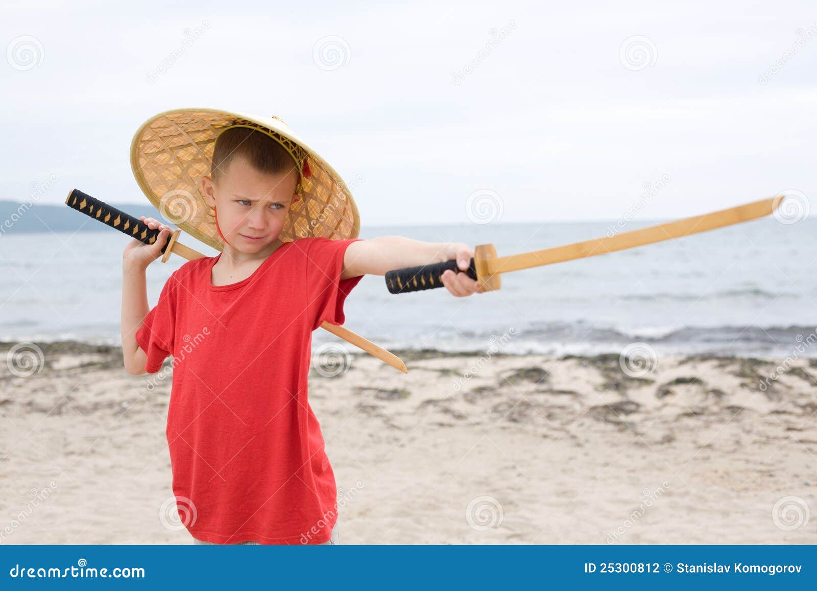 Boy with Children Samurai Swords Stock Photo - Image of learn, chinese ...