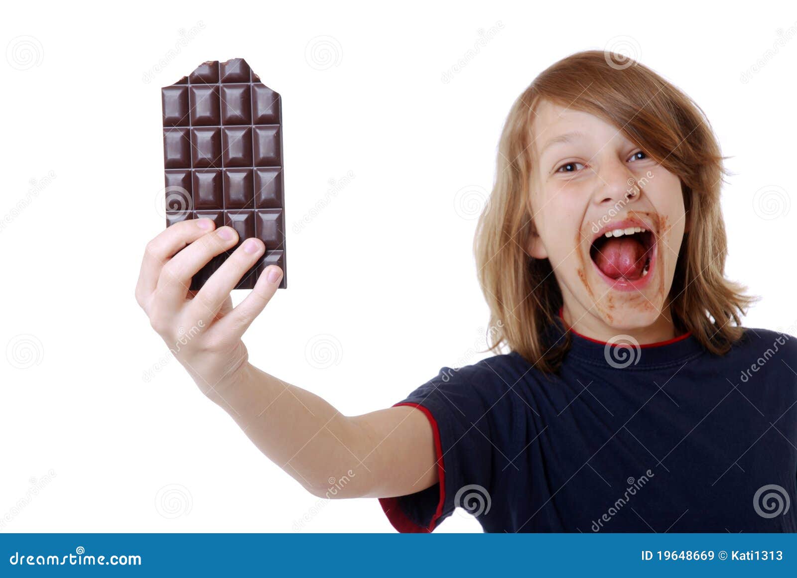 Boy with chocolate stock image. Image of person, plain - 19648669