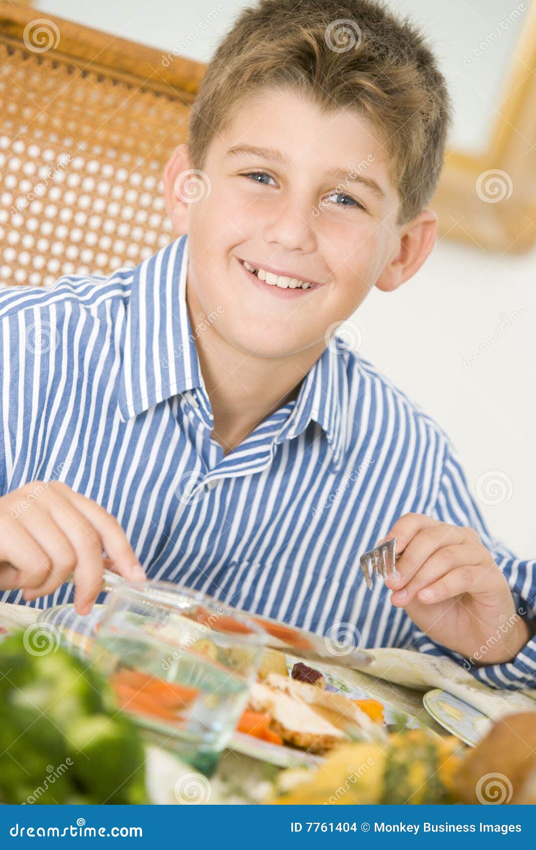 Boy at Christmas Dinner stock photo. Image of colour, roast - 7761404