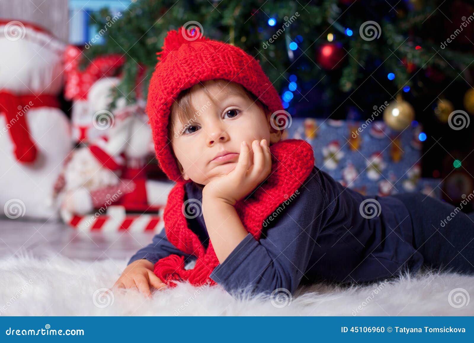 Boy on christmas time stock photo. Image of childhood - 45106960