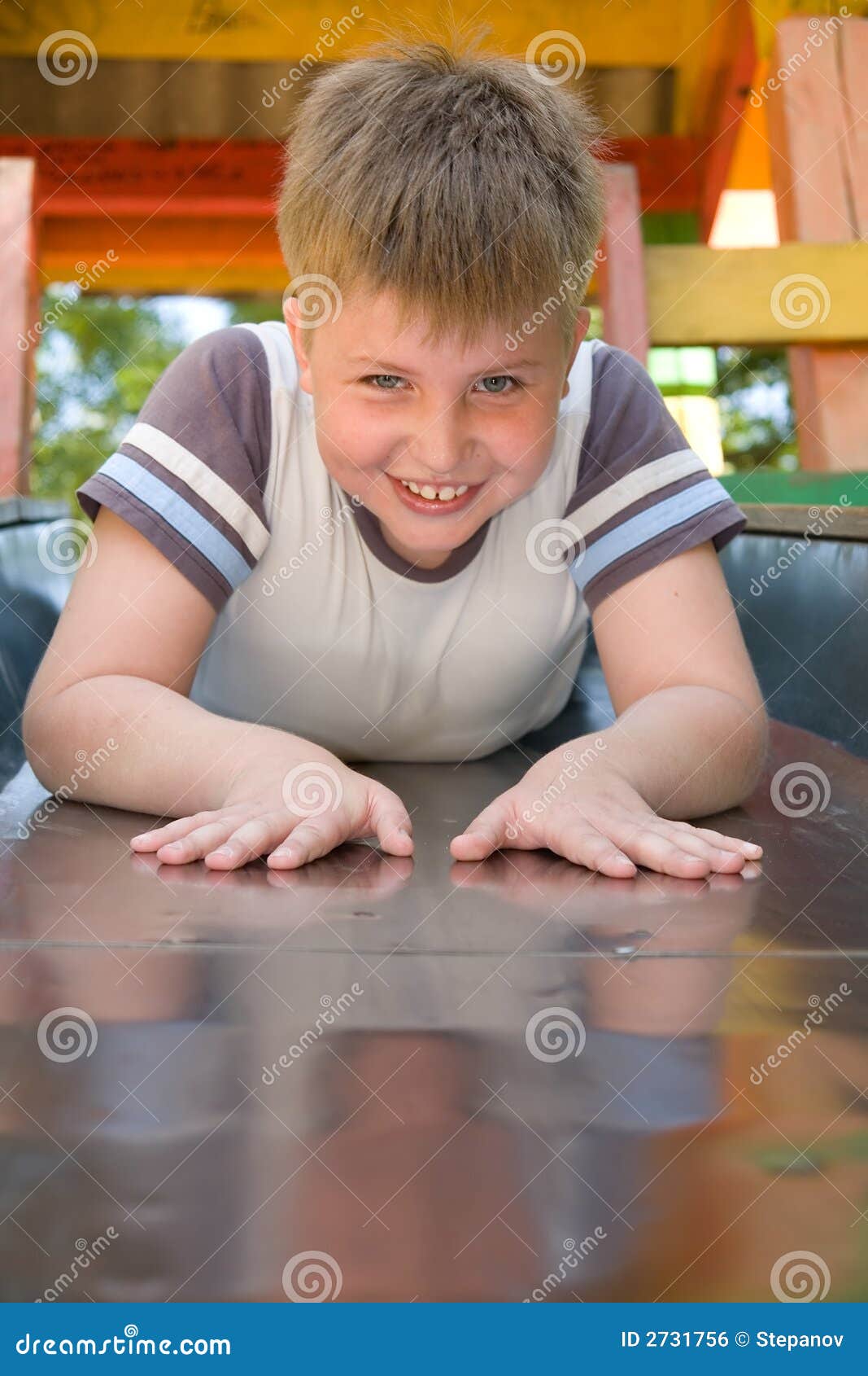 Boy on a chute stock photo. Image of achievement, male - 2731756