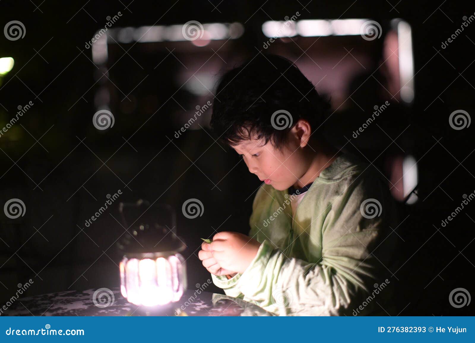 Boy Clap Hands with Lantern Stock Image - Image of child, latern: 276382393