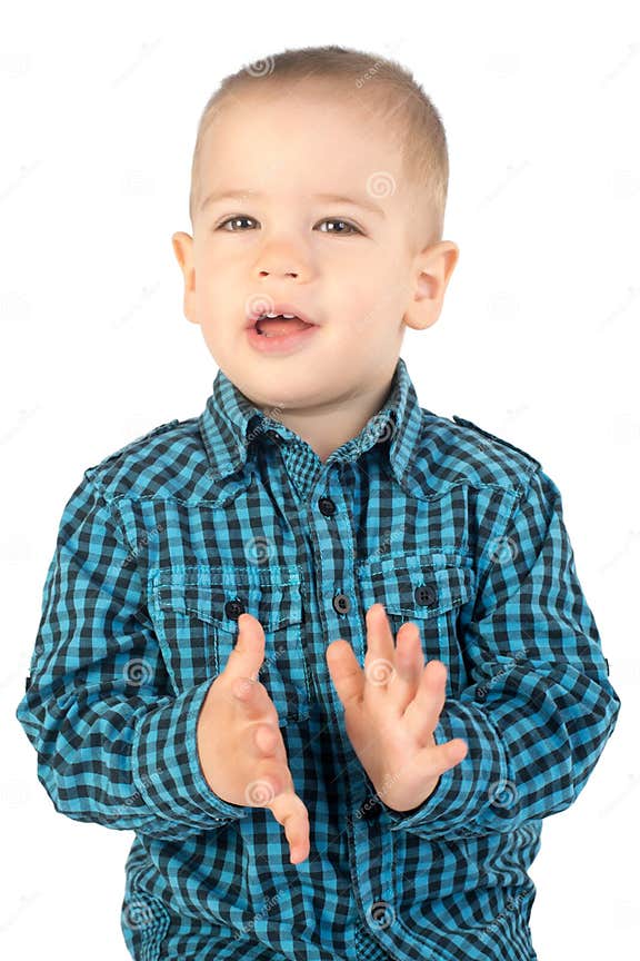 Boy clapping hands stock photo. Image of isolated, hands - 31259318