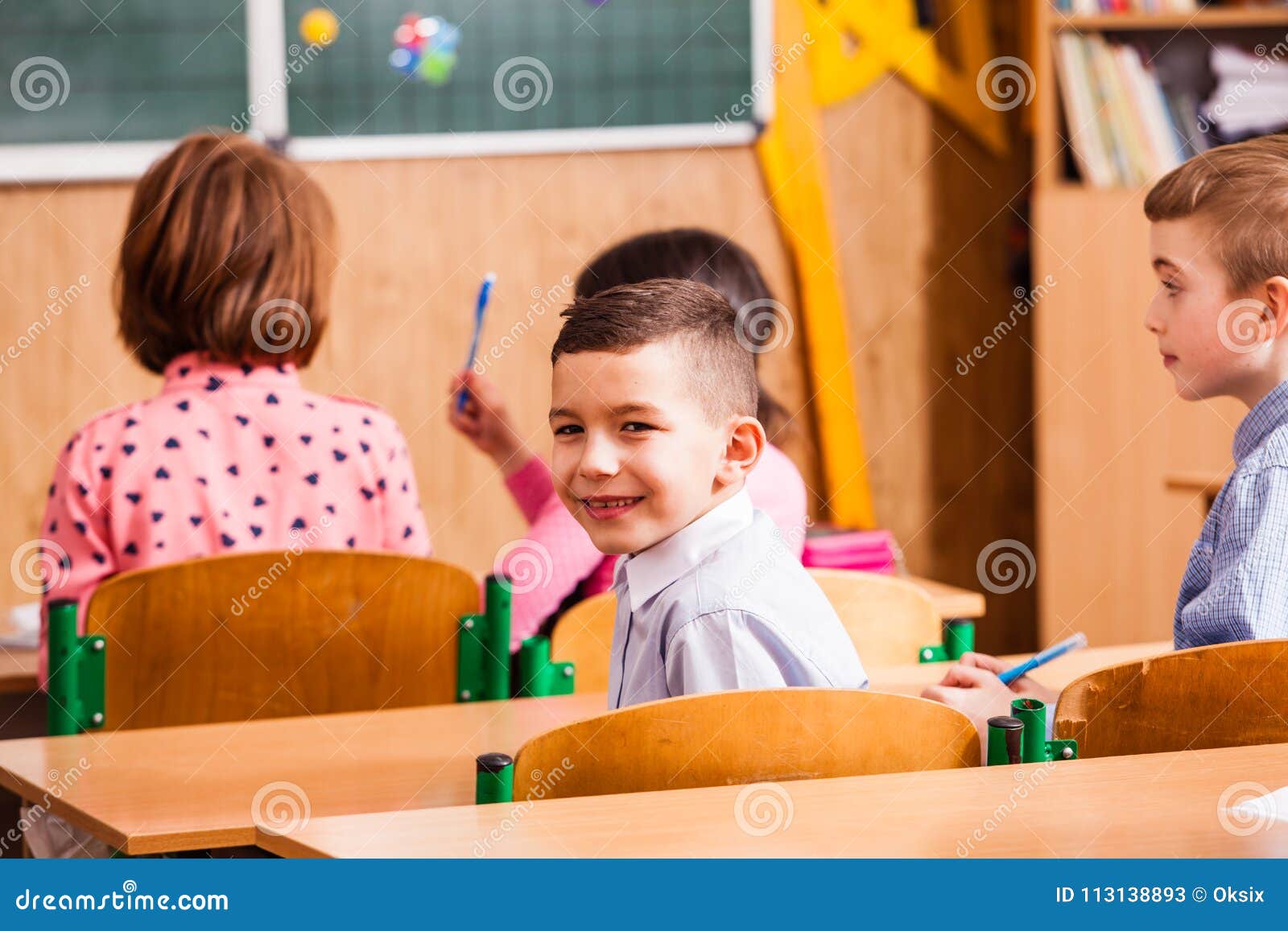 Boy in the class stock image. Image of grade, drawing - 113138893