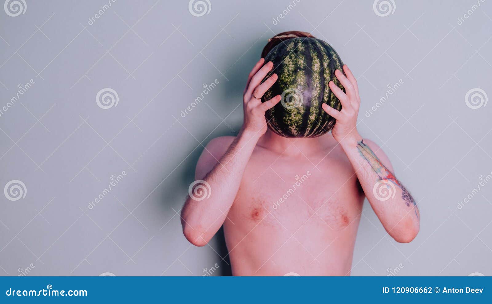A Man and a Watermelon / Boy in Classic Suit with a Watermelon Stock ...