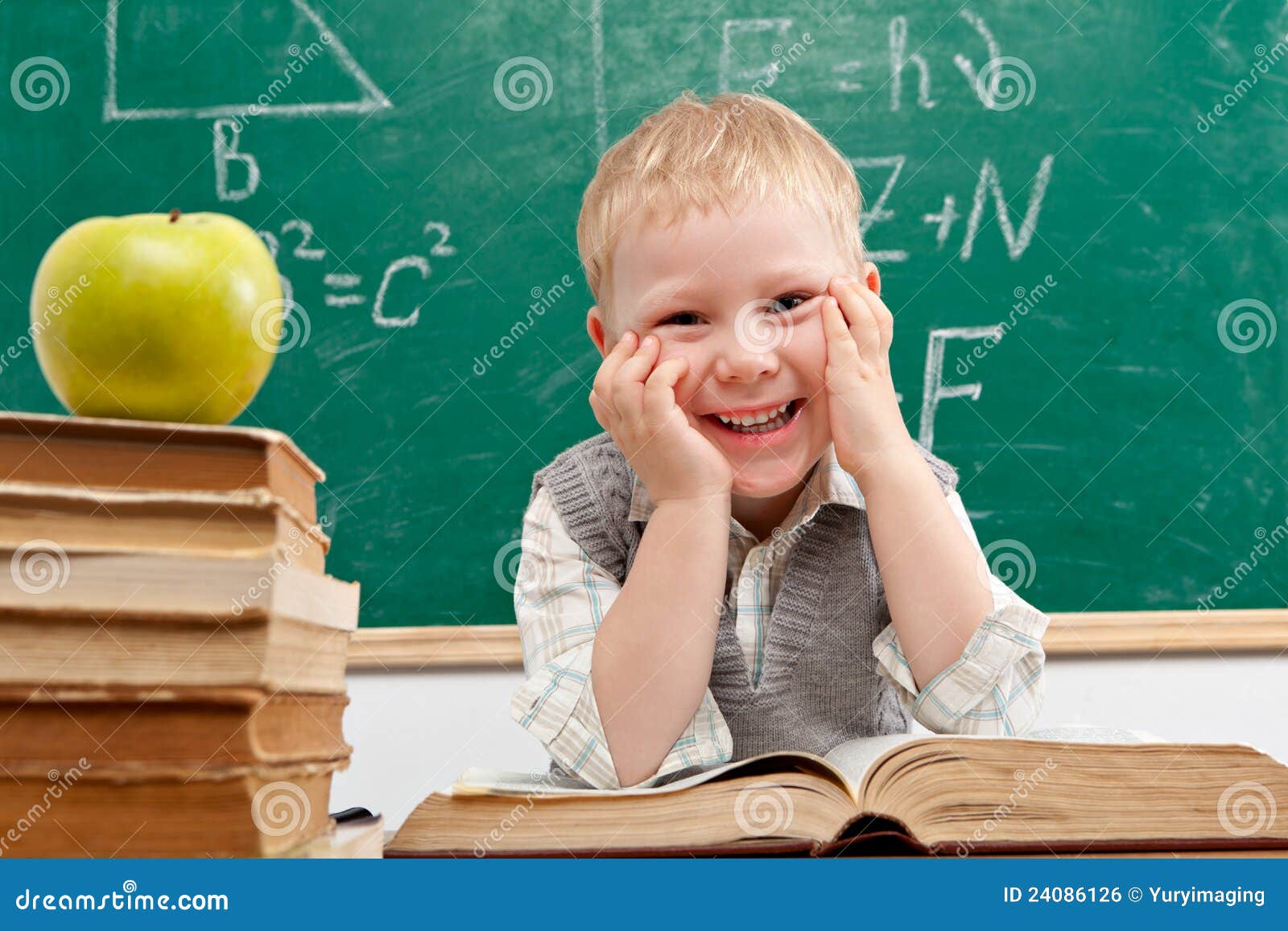 Boy in classroom stock photo. Image of homework, school - 24086126