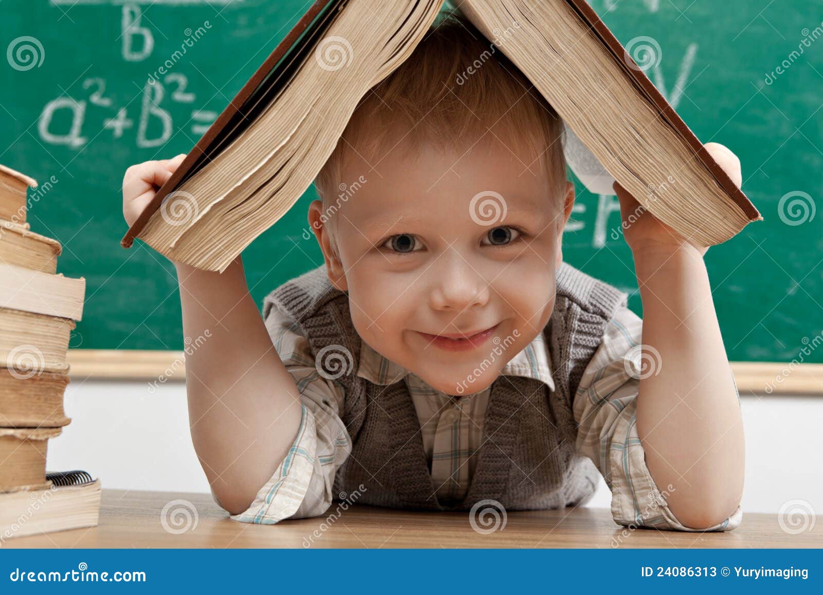 Boy in classroom stock image. Image of face, caucasian - 24086313