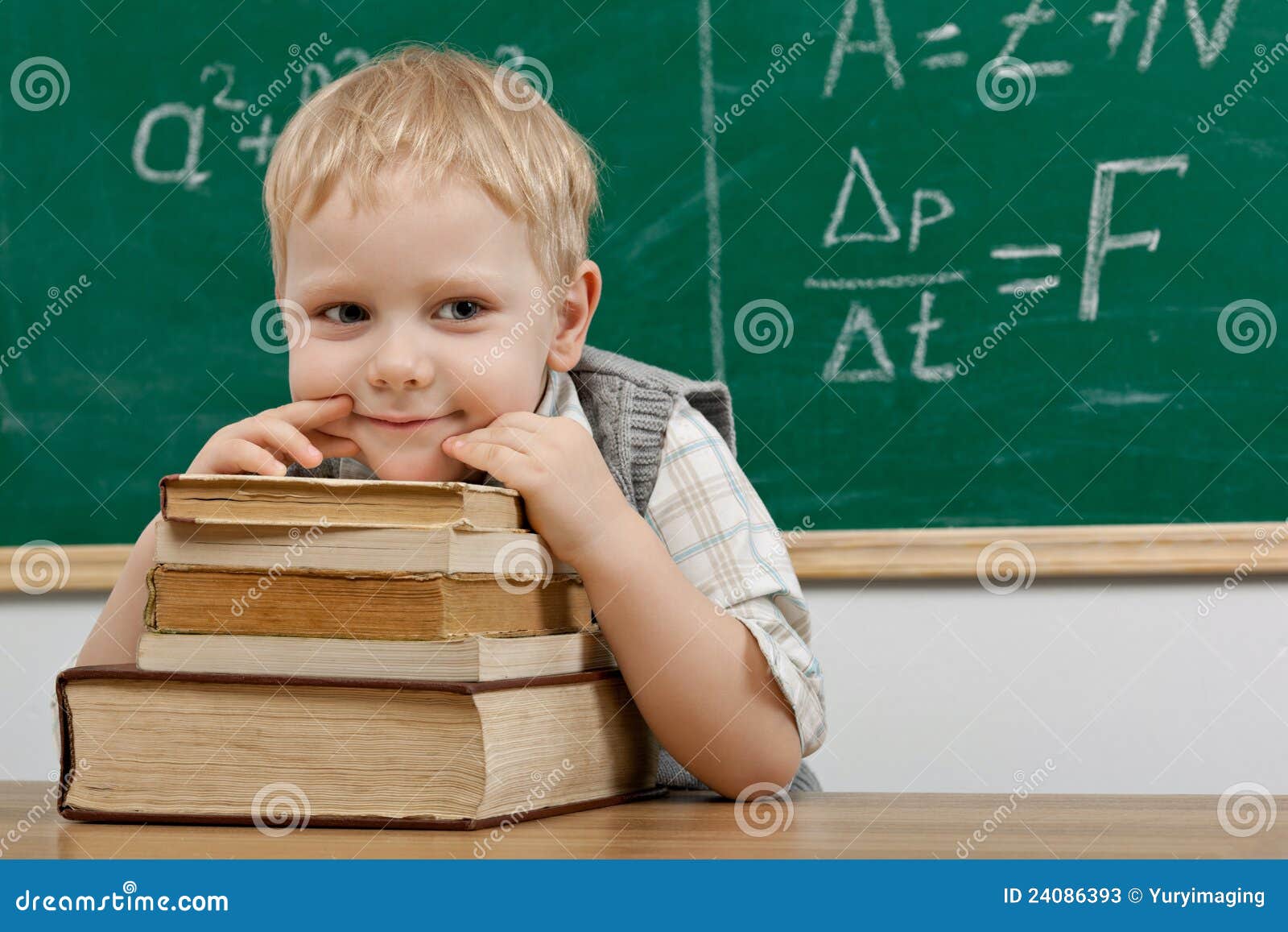 Boy in classroom stock image. Image of caucasian, face - 24086393