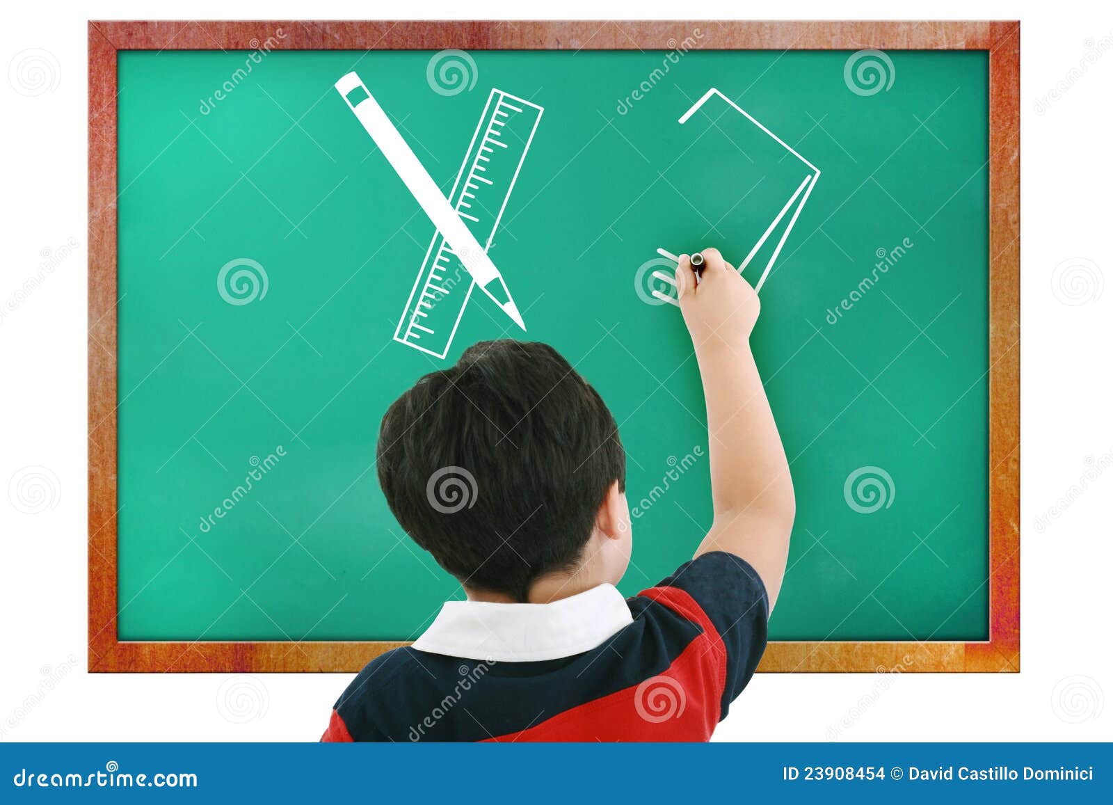 Boy in Classroom Thinking and Writing Stock Photo - Image of concept ...