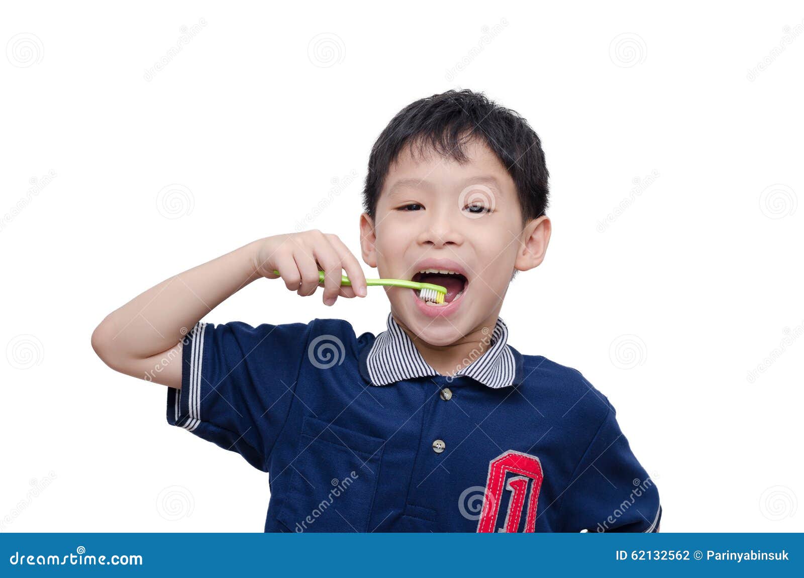 Boy Cleansing Teeth by Toothbrush Stock Photo - Image of clean, people ...