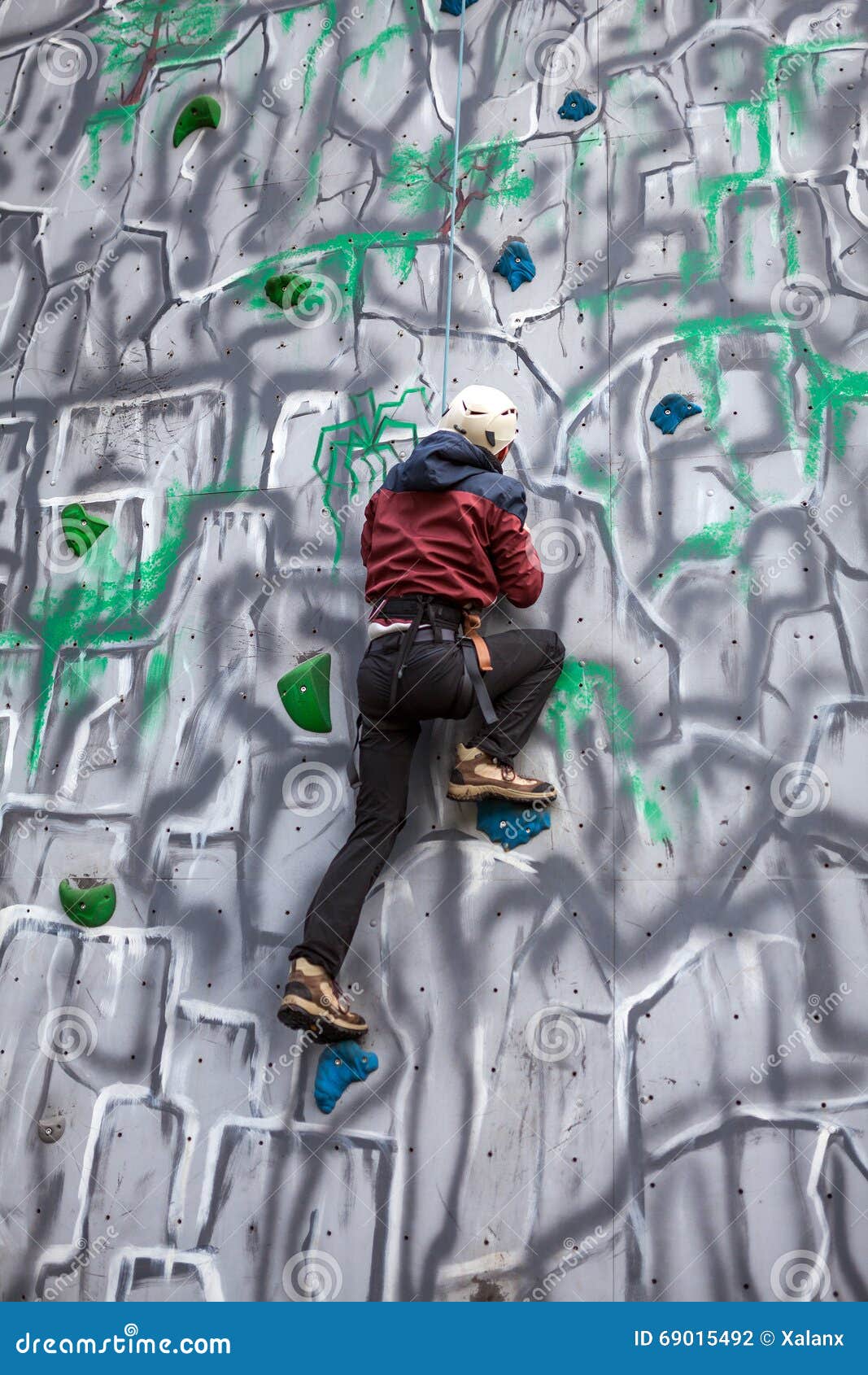 Boy climber on a wall stock photo. Image of grip, leisure - 69015492