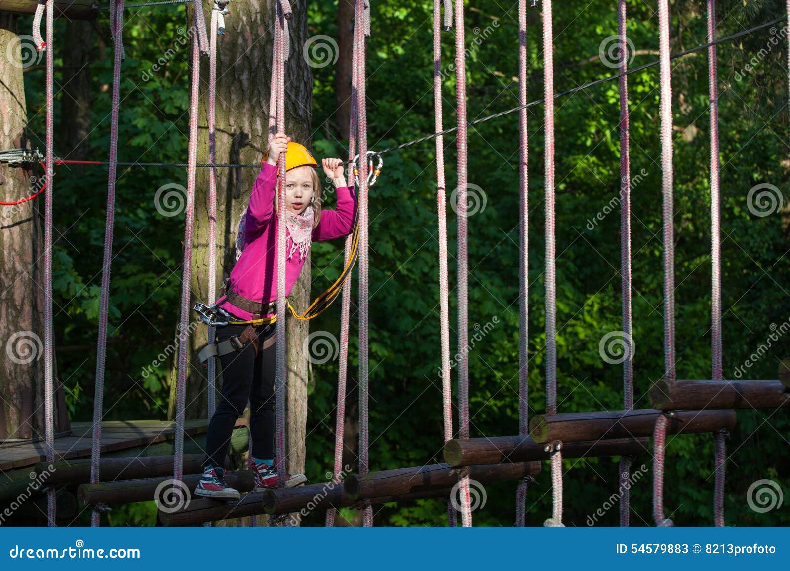 Boy Climbing in Adventure Park , Rope Park Stock Image - Image of hold ...