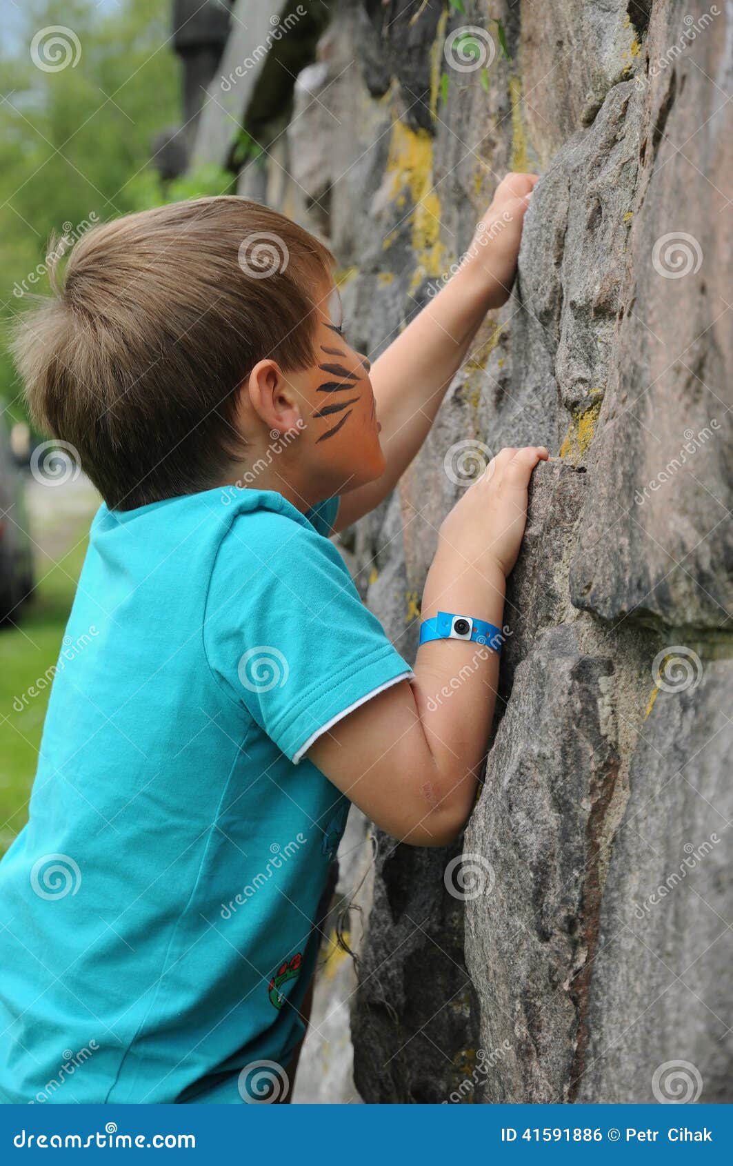 Boy climbing stock photo. Image of child, outdoor, stones - 41591886
