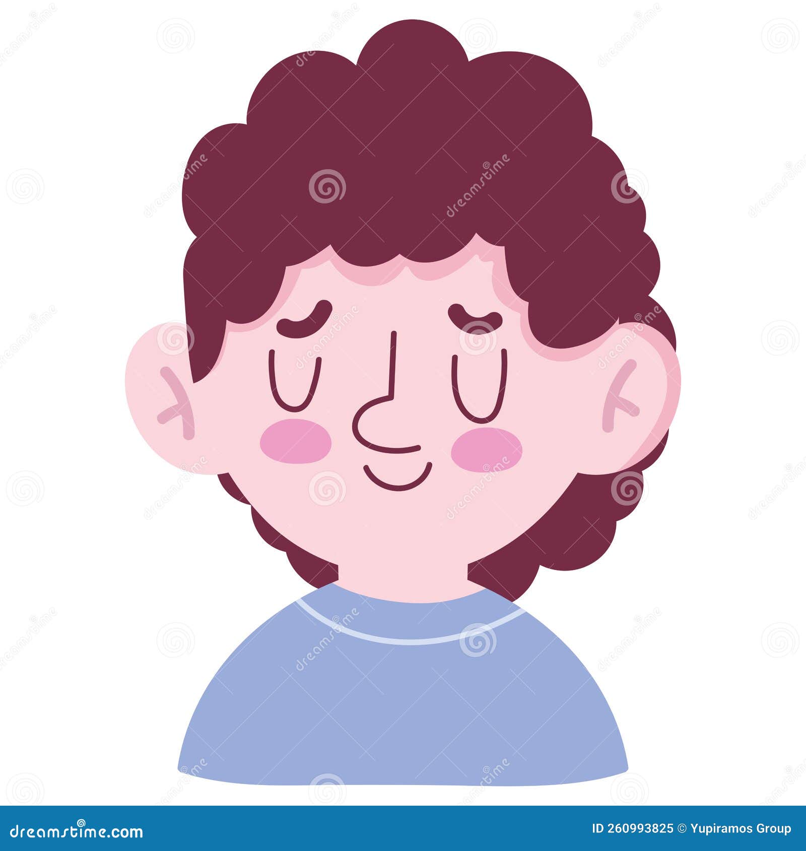 Boy close eyes stock vector. Illustration of icon, face - 260993825