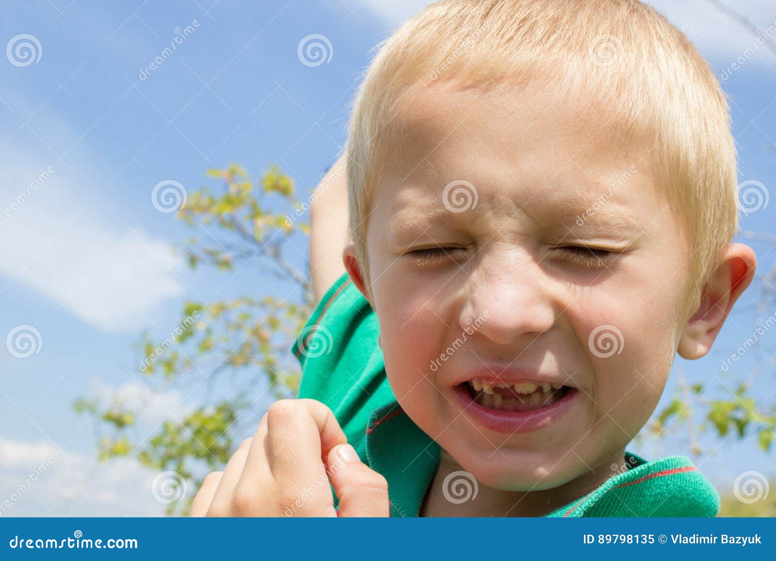 Boy closed his eyes stock image. Image of smile, caucasian - 89798135