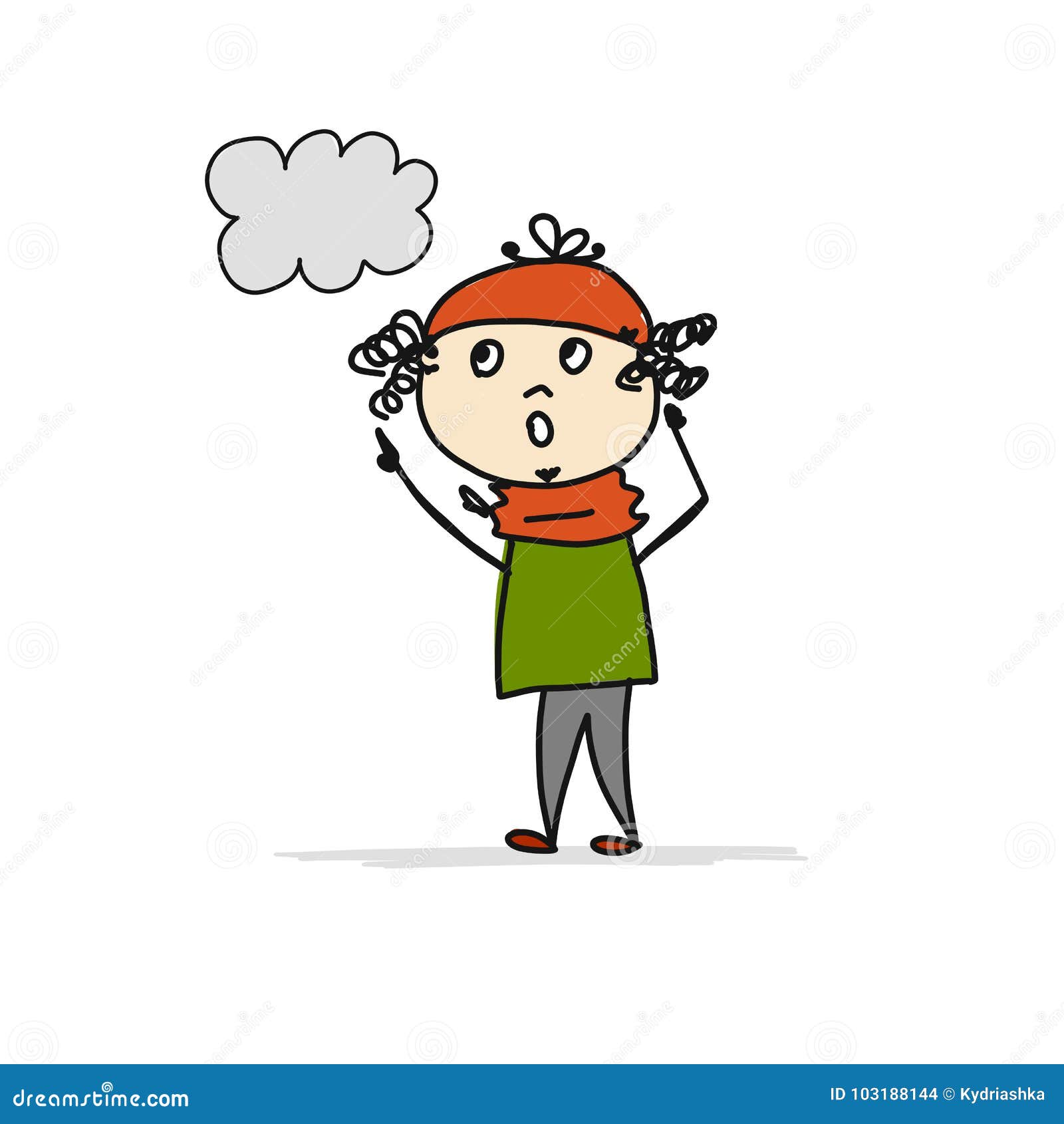 Boy and Cloud, Sketch for Your Design Stock Vector - Illustration of ...