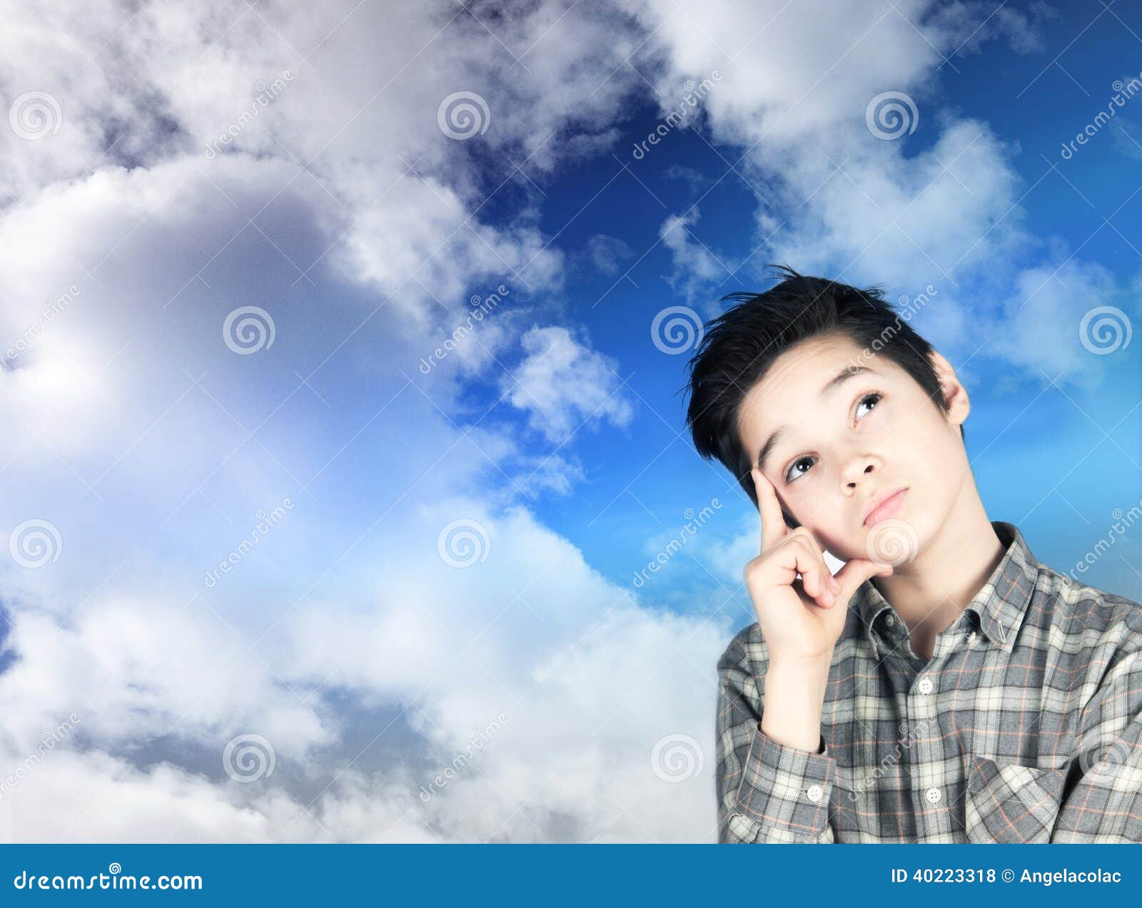 Boy in the clouds stock photo. Image of teenager, life - 40223318