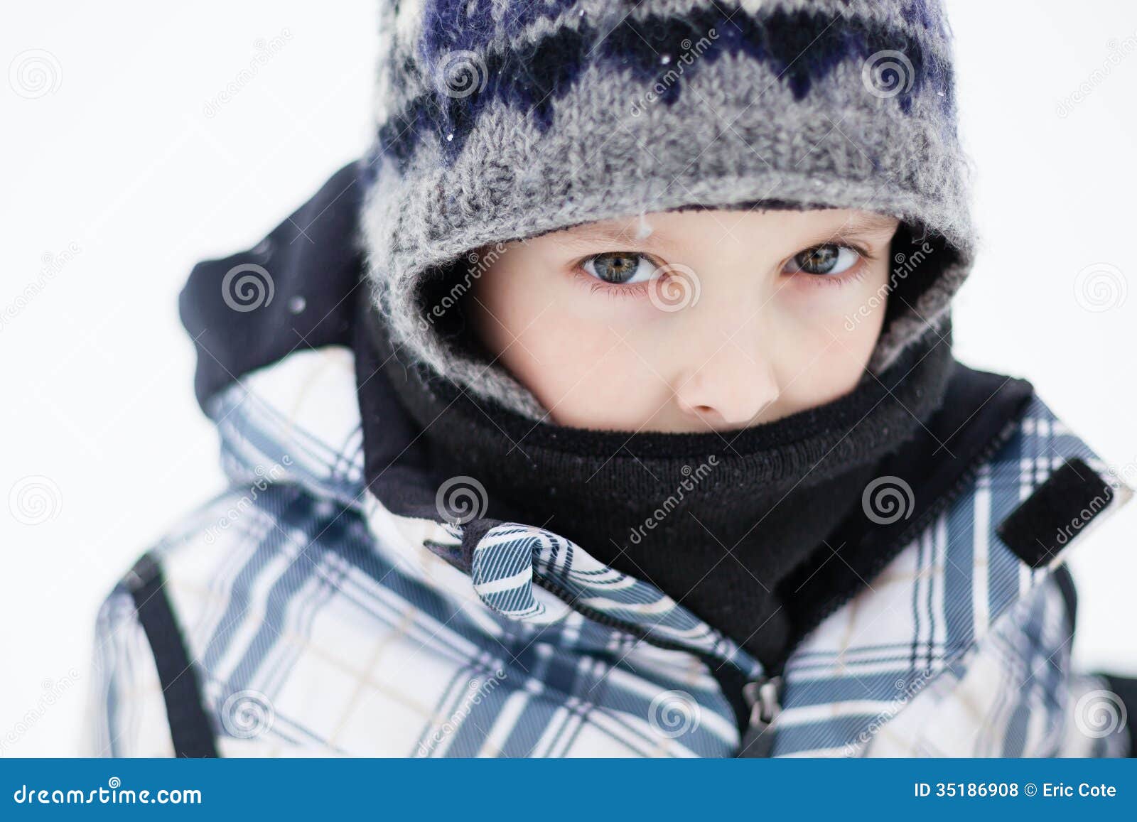 Boy on a cold winter day stock photo. Image of season - 35186908