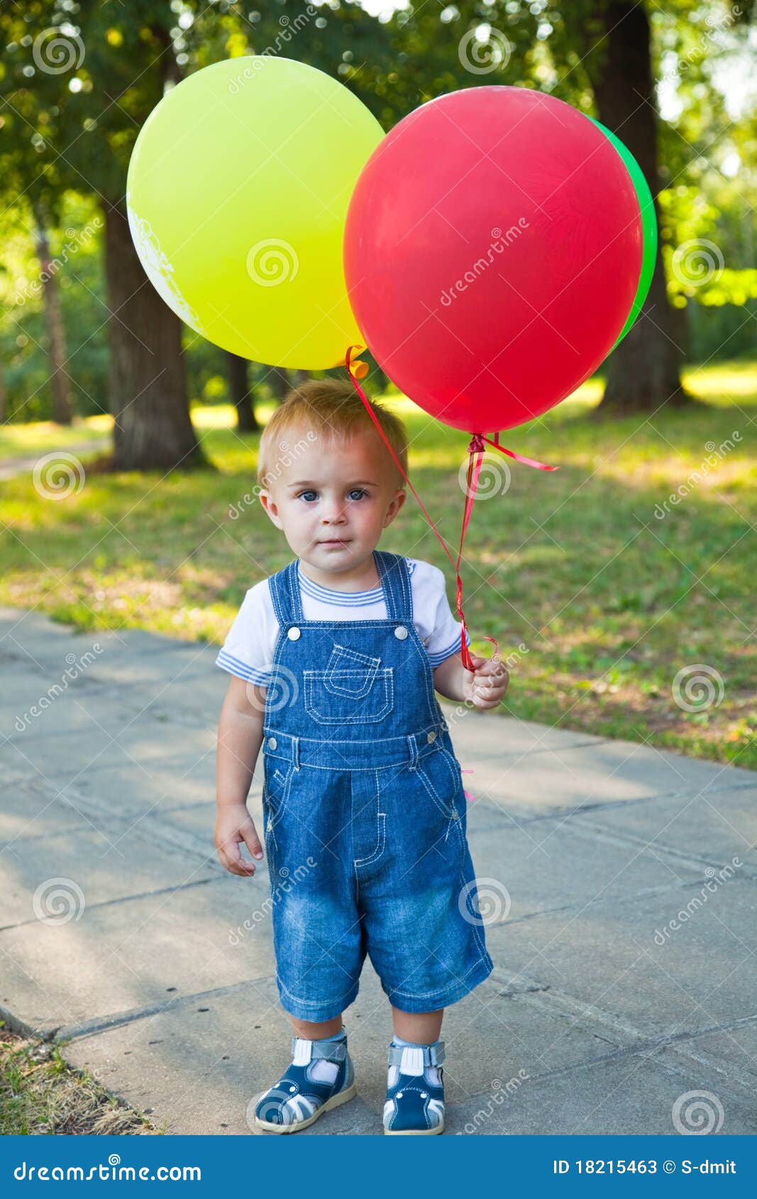 A Boy with Colorful Baloons Stock Image - Image of green, activity ...