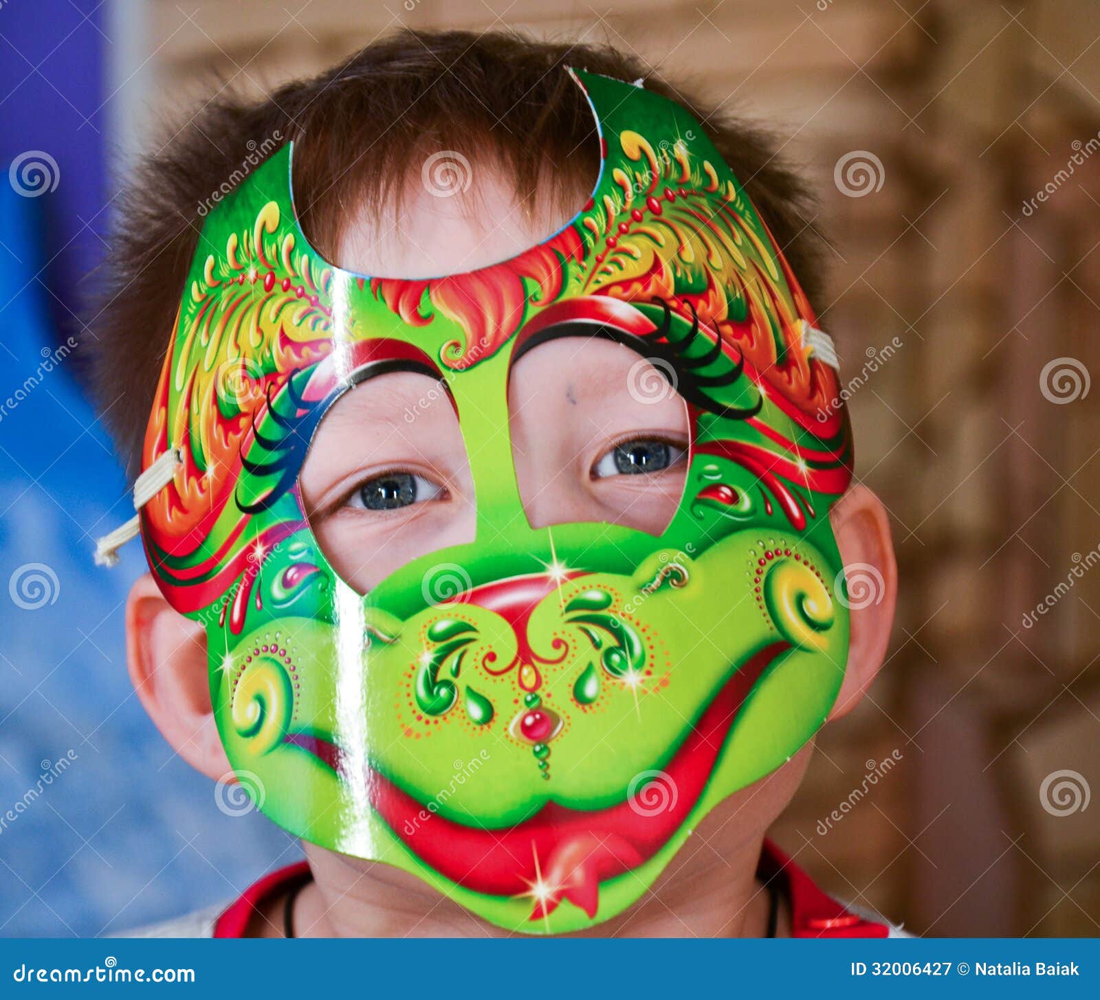 Kid with mask stock image. Image of game, childhood, forward - 32006427