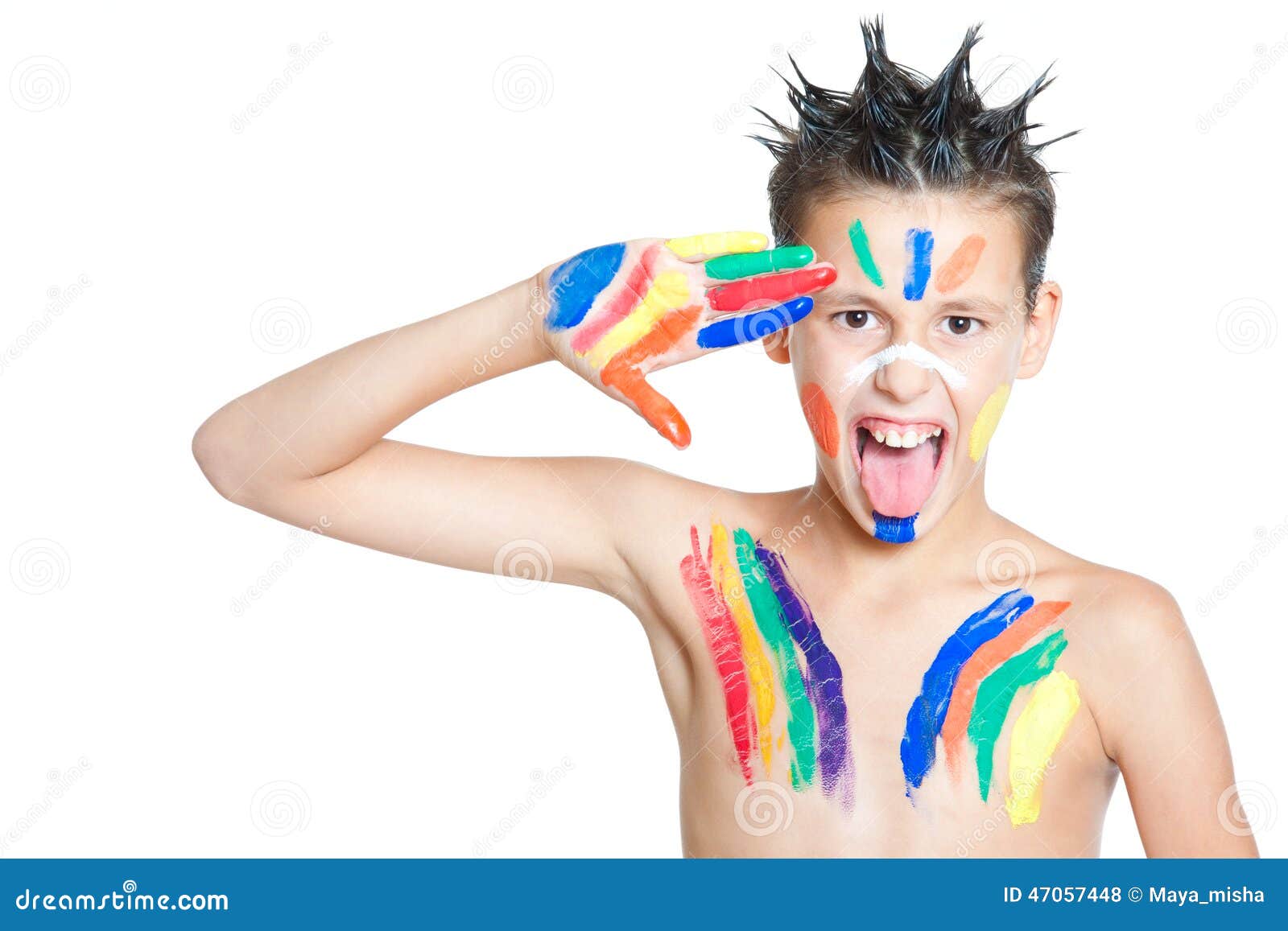 Boy and colors stock photo. Image of drawing, artist - 47057448