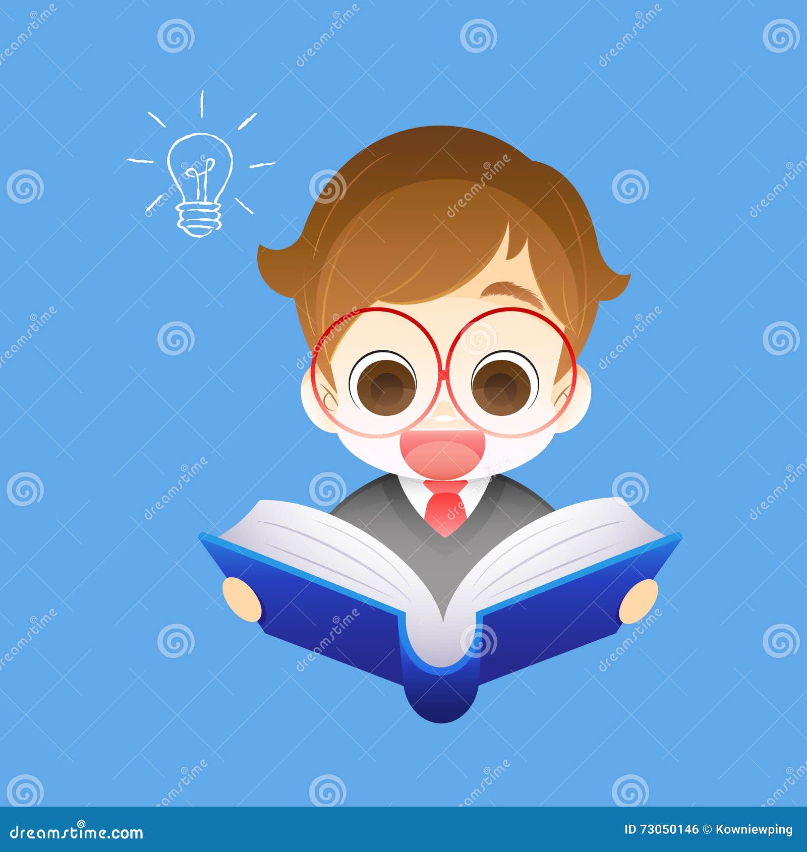 Boy Coming Up with a Good Idea Stock Illustration - Illustration of ...