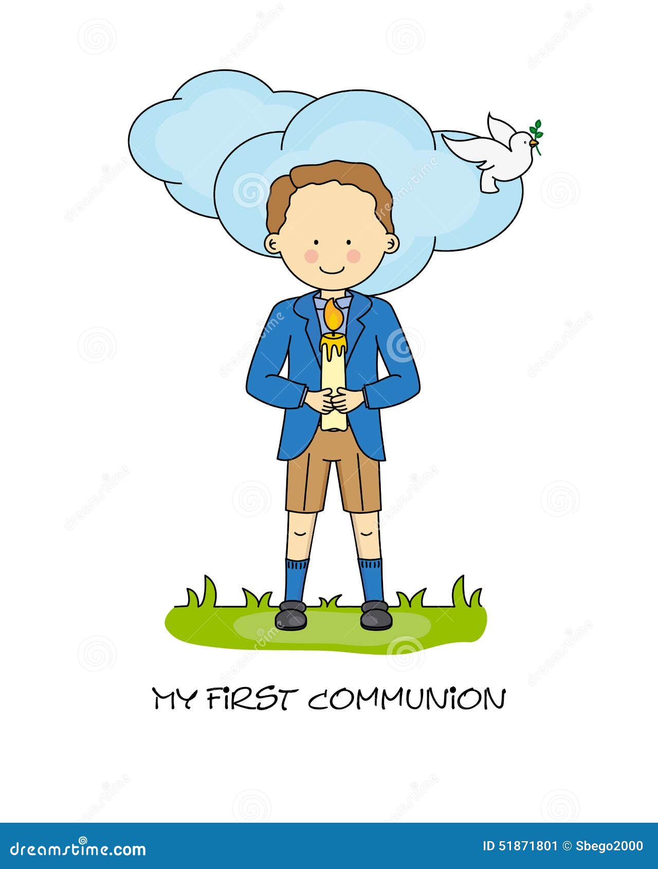 Boy Communion stock vector. Illustration of child, remembrance - 51871801