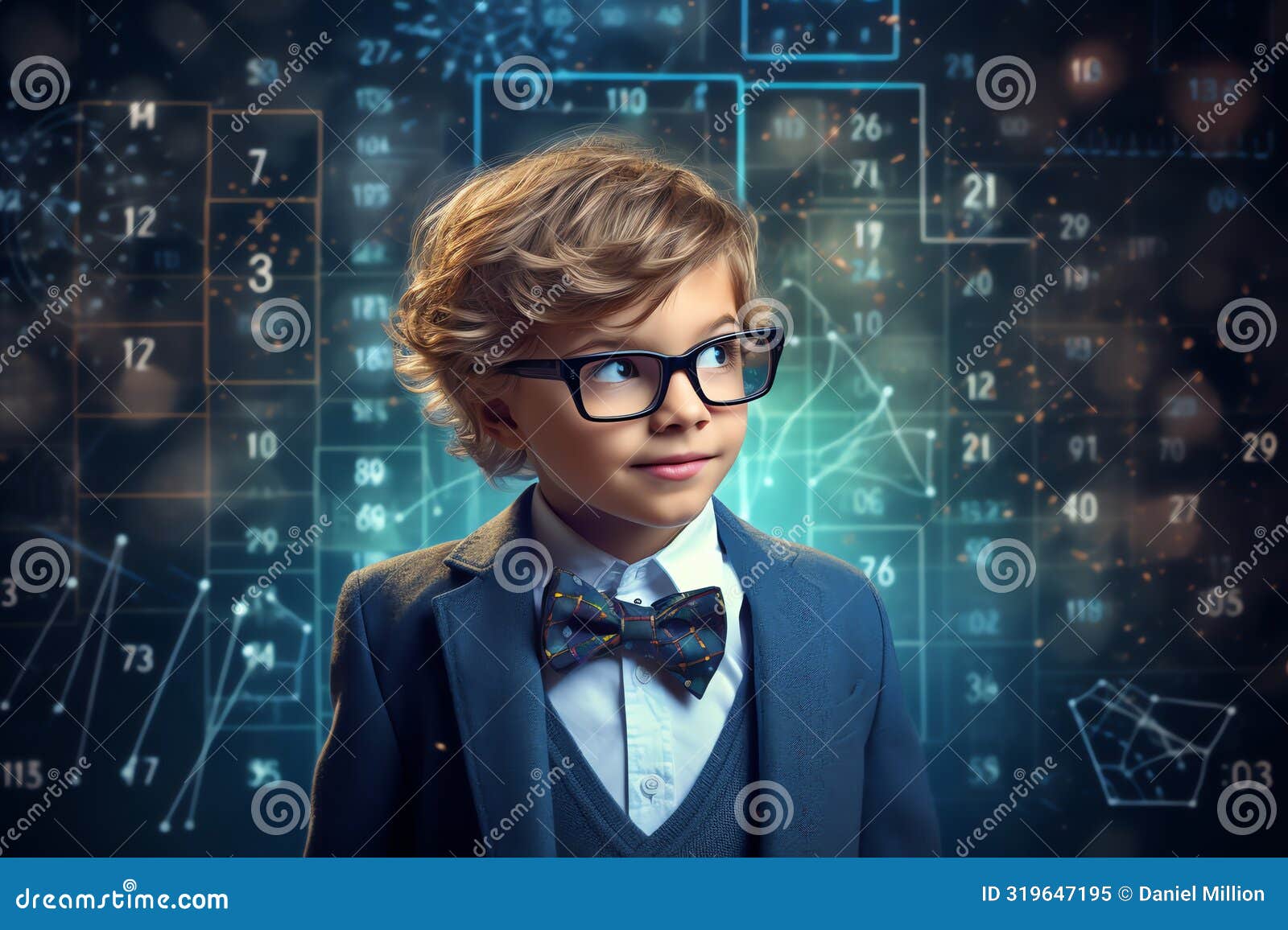 Boy Competing in a Math Olympiad, Smart Kid in School Stock ...