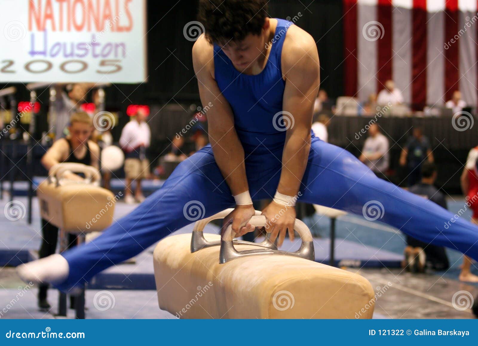 Boy competing on pommel stock photo. Image of male, people - 121322
