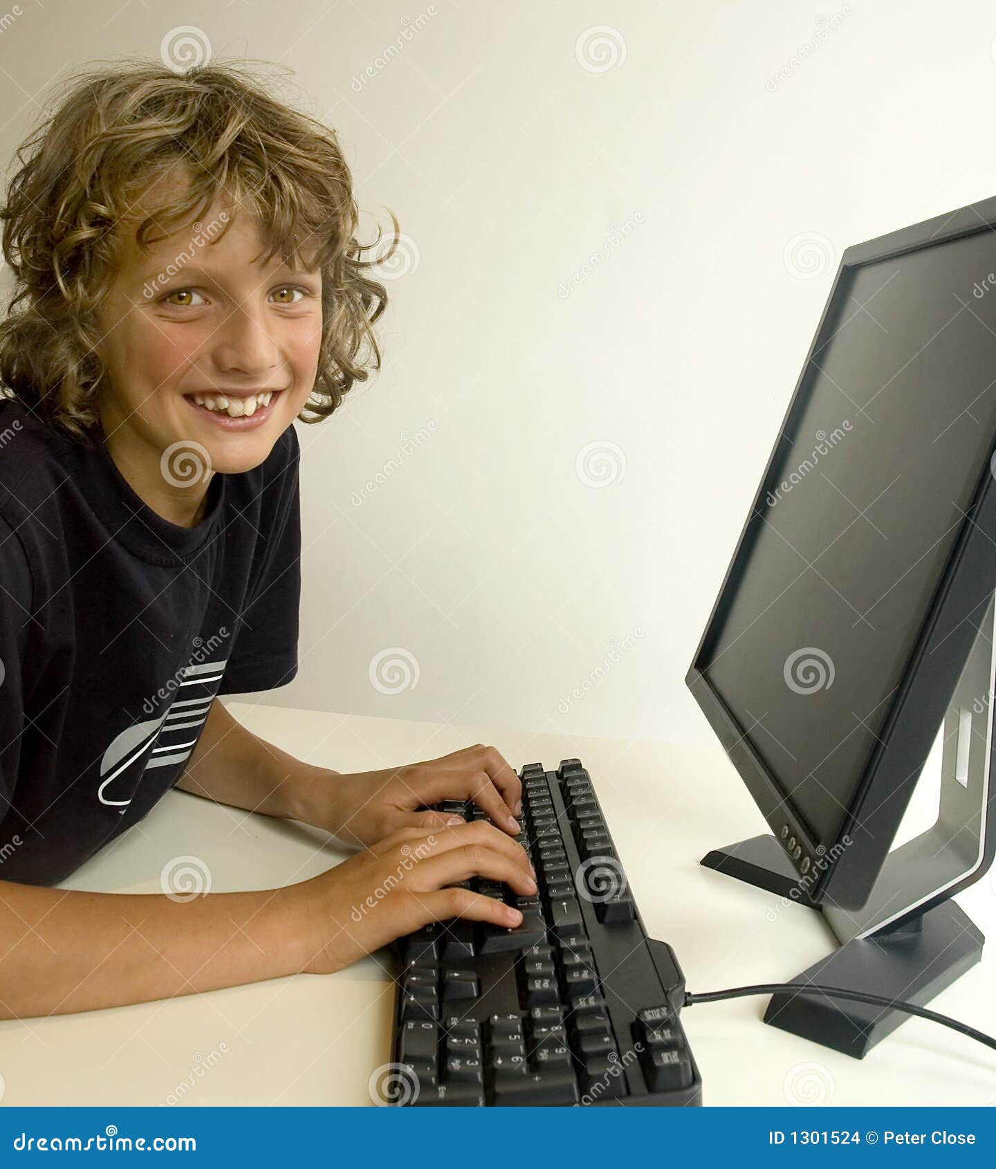 Boy at computer stock photo. Image of concept, letter - 1301524