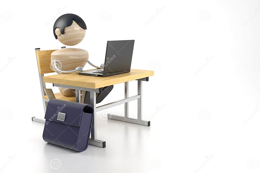 Boy and computer stock illustration. Illustration of bright - 2866056