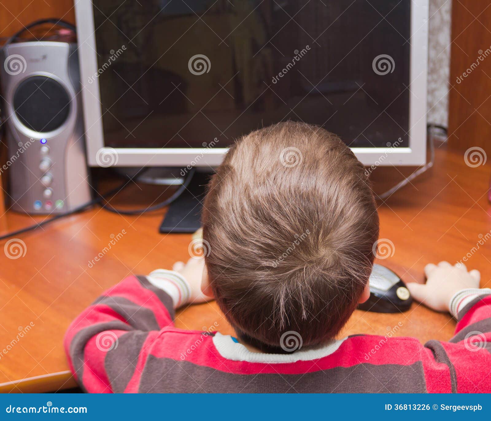 Boy and computer stock photo. Image of caucasian, small - 36813226