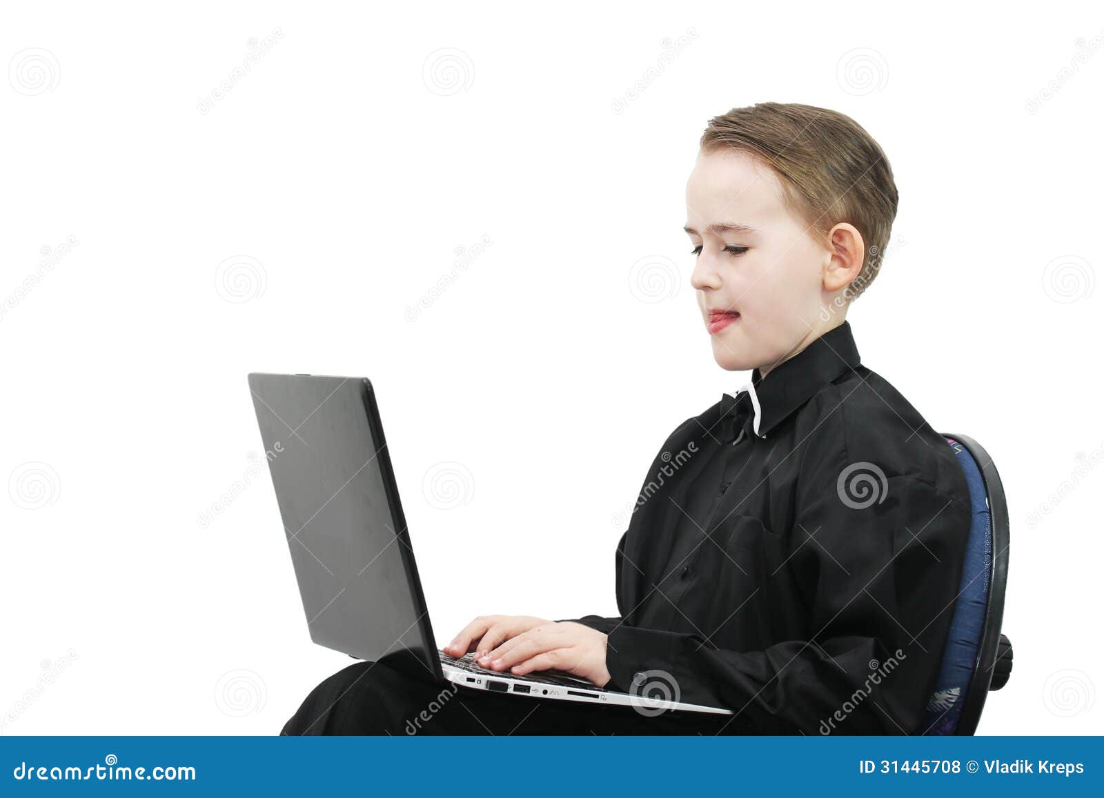 Boy with a computer stock photo. Image of cute, white - 31445708