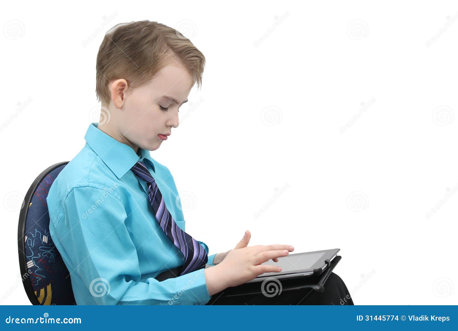Boy with a computer stock photo. Image of child, happy - 31445774