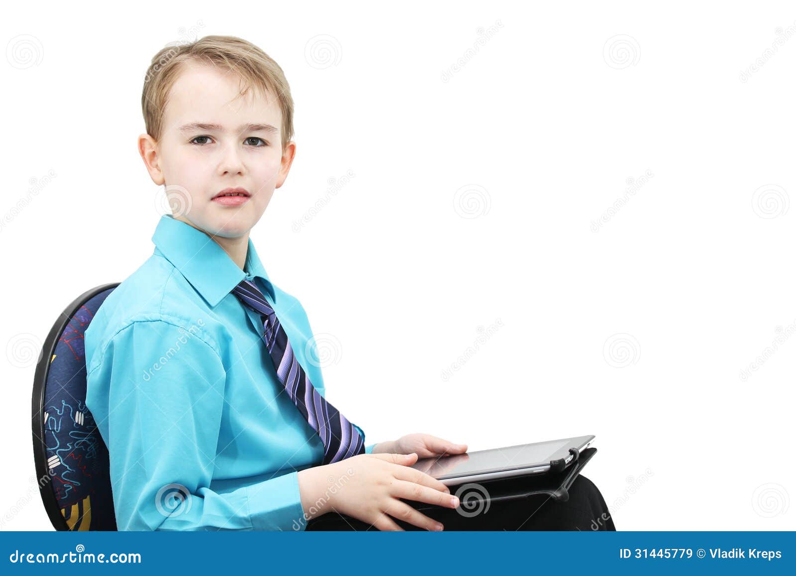 Boy with a computer stock image. Image of technology - 31445779