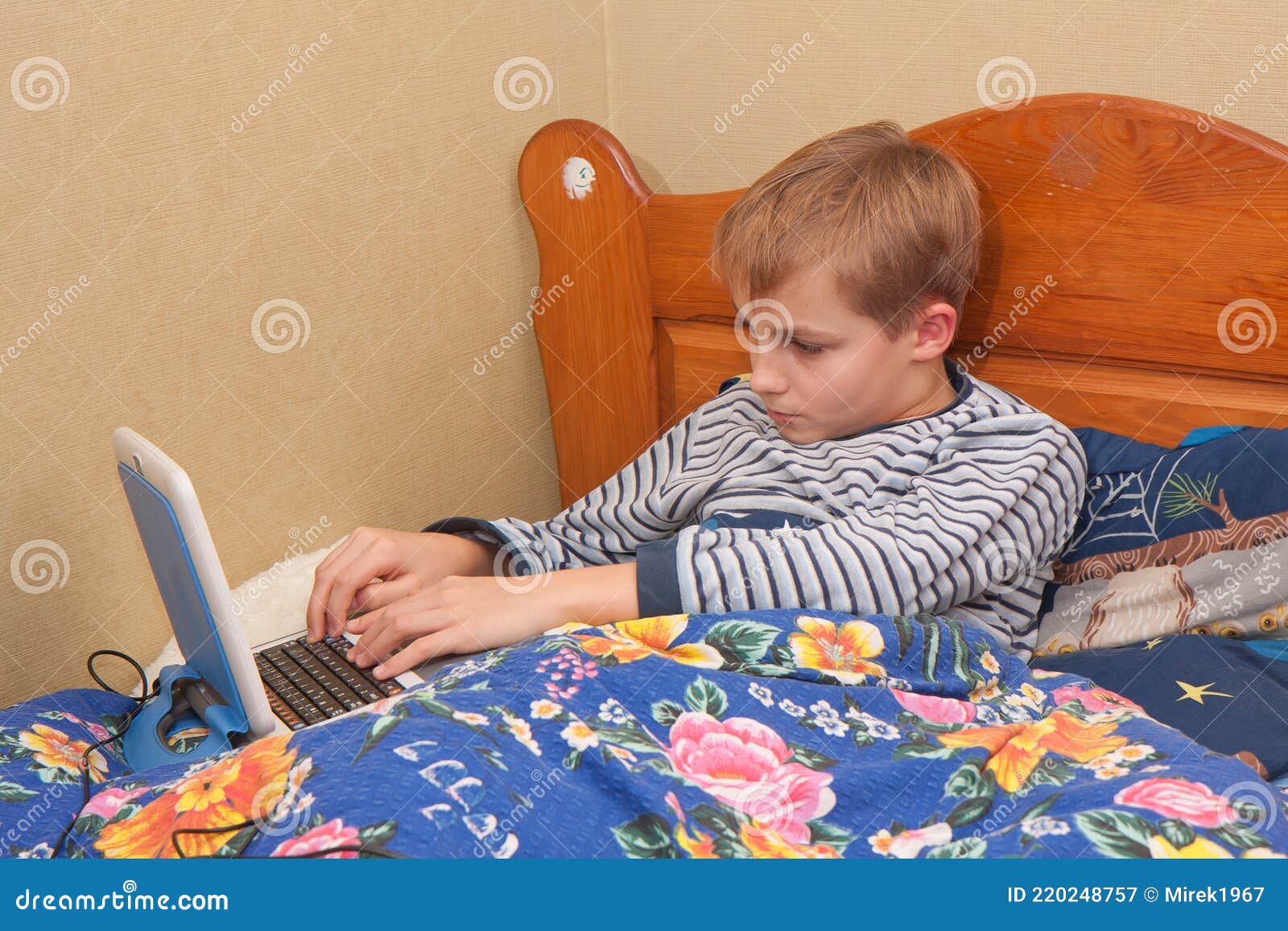 Boy and computer stock image. Image of personal, electronic - 220248757