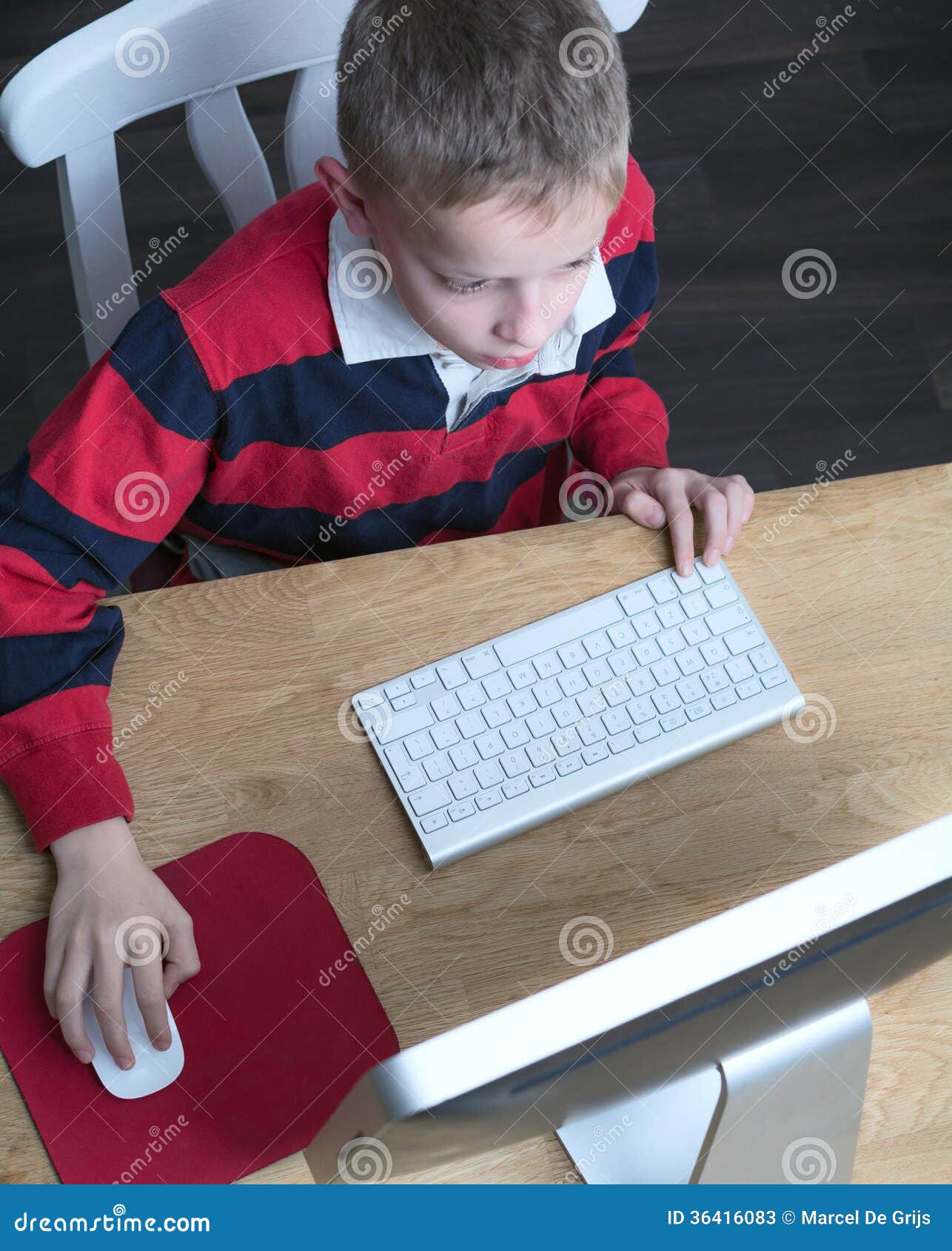 Boy on computer stock image. Image of blond, games, playing - 36416083