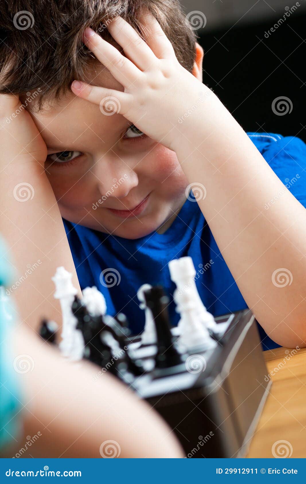 Boy playing chess stock image. Image of childhood, male - 29912911