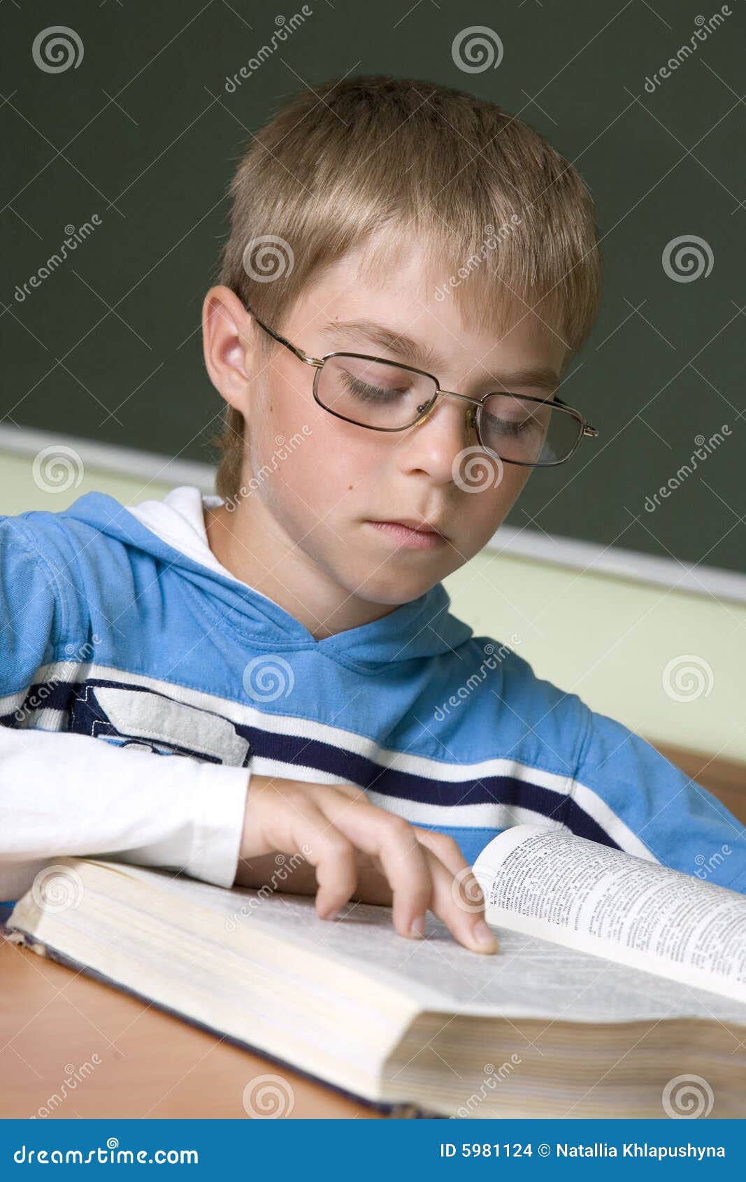 Boy Concentrated with Reading Stock Photo - Image of primary, avidly ...