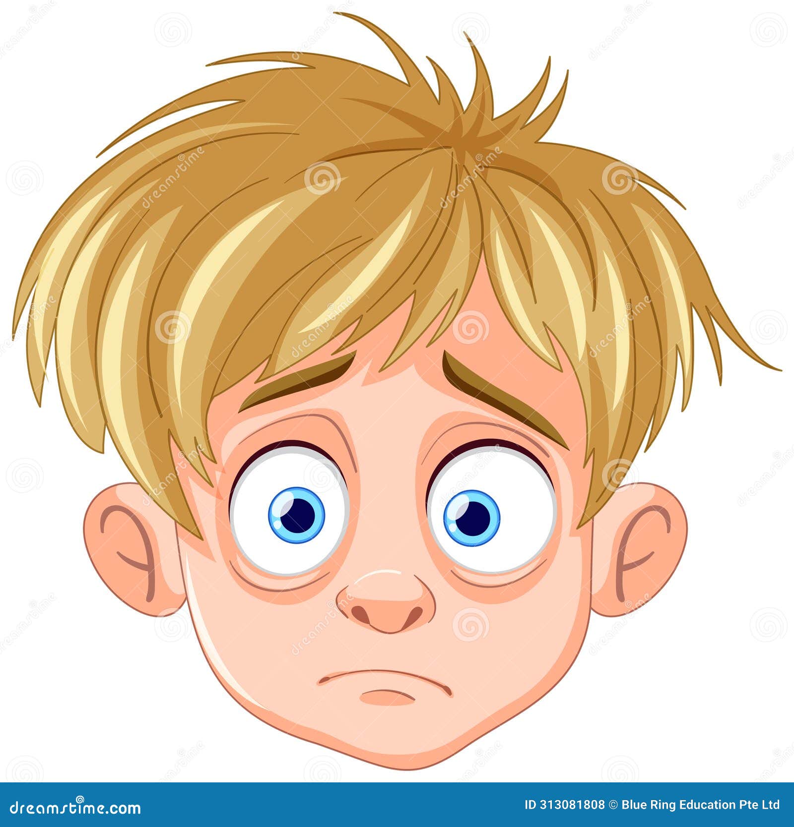 A Boy with a Concerned Look Stock Vector - Illustration of child, youth ...