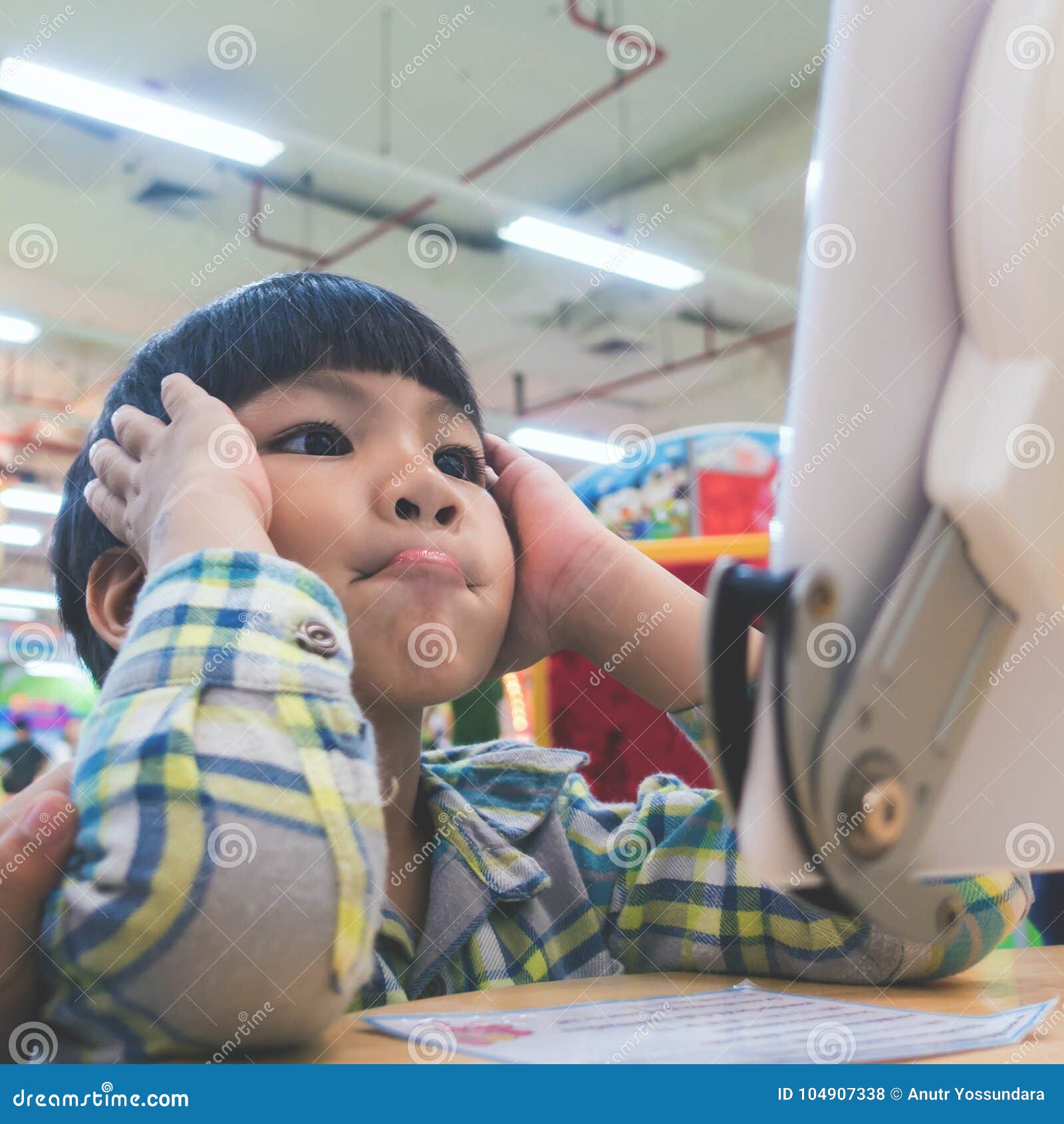 Boy Confused on Using Educational Tablet Stock Photo - Image of online ...