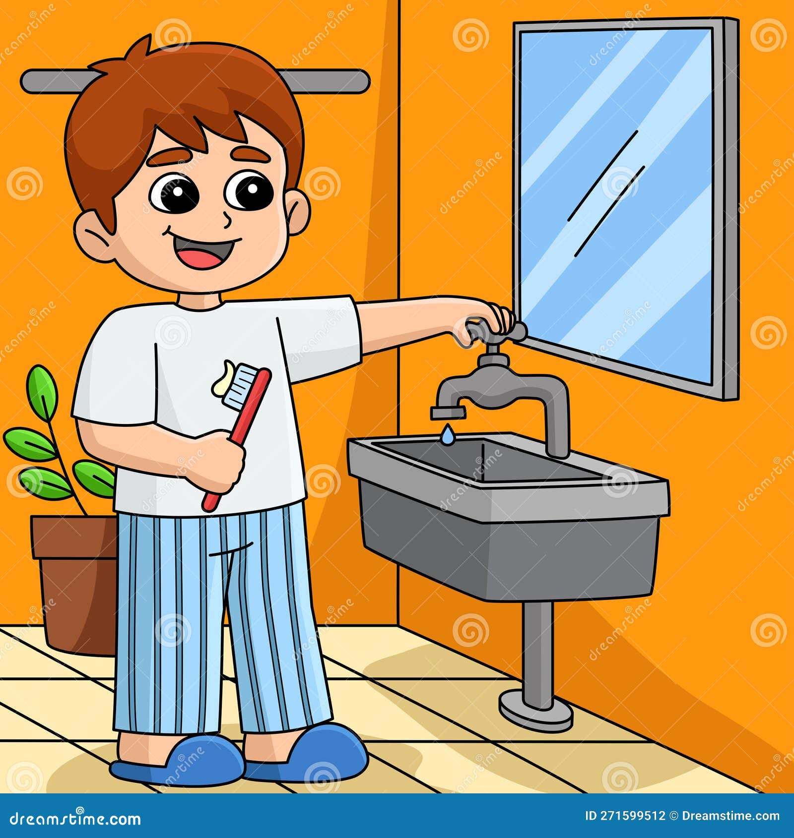 Boy Conserving Water Cartoon Colored Clipart | CartoonDealer.com #271598973 Boy Conserving Water Cartoon Colored Clipart | CartoonDealer.com #271598973