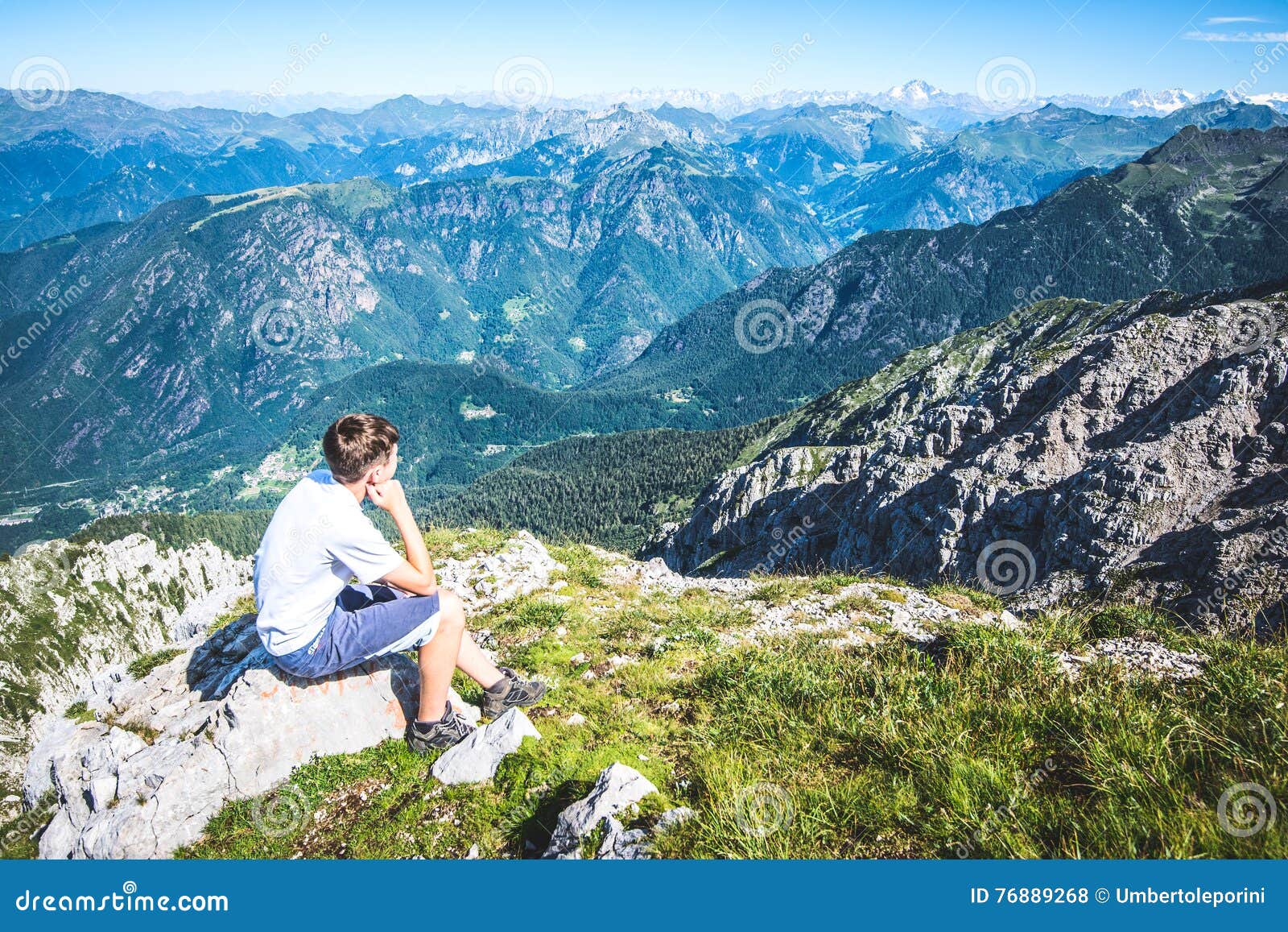 Boy contemplate the view stock photo. Image of italy - 76889268
