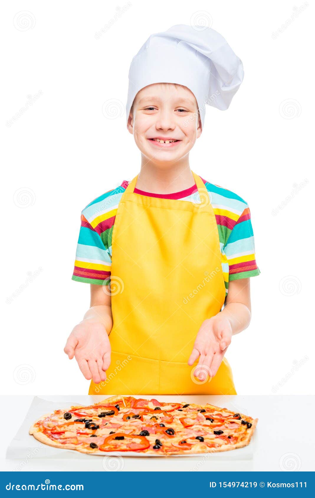 Boy Cook Prepared Pizza from Natural Ingredients Stock Image - Image of ...