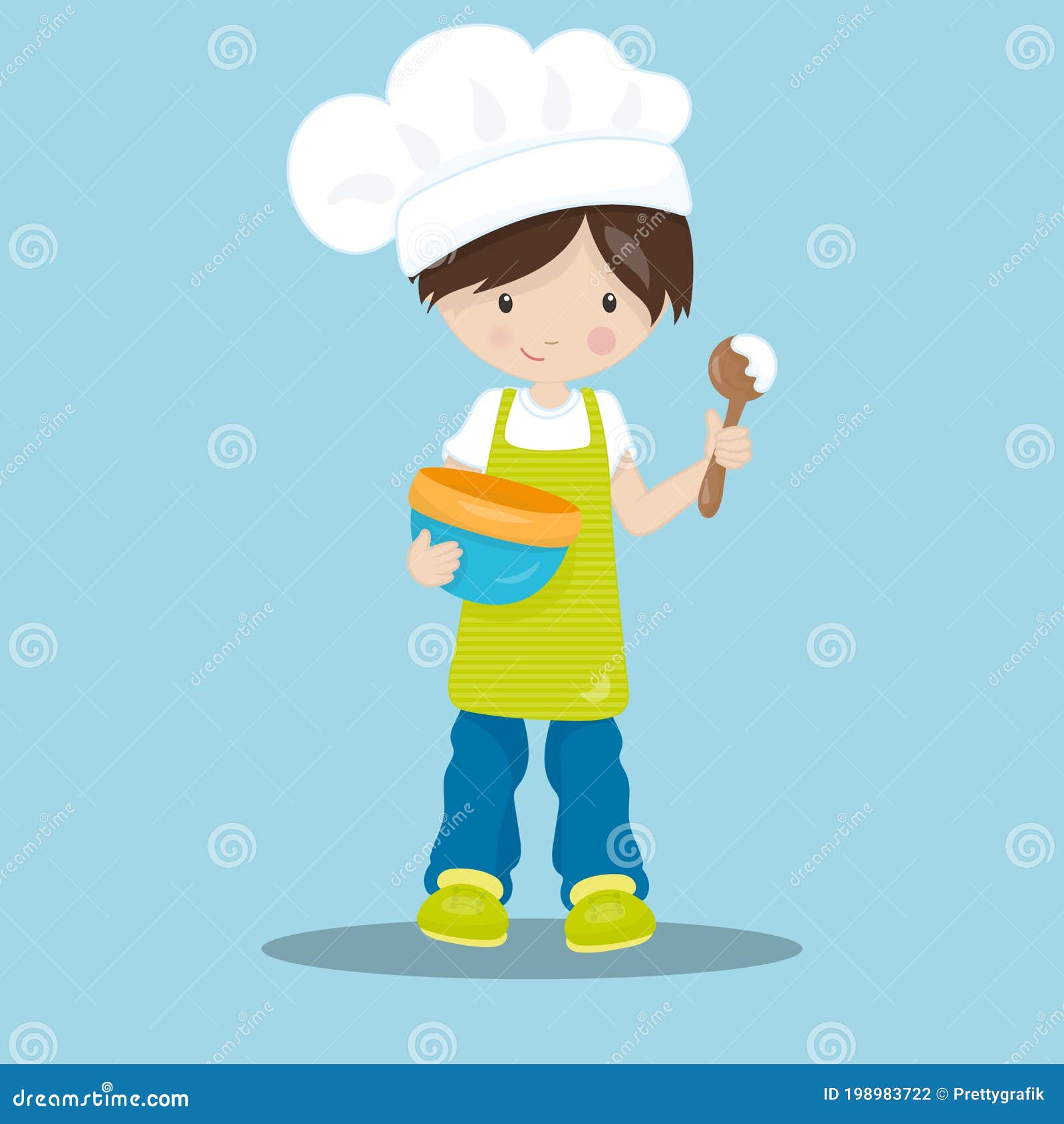 Boy cooking boy 01 stock vector. Illustration of vector - 198983722
